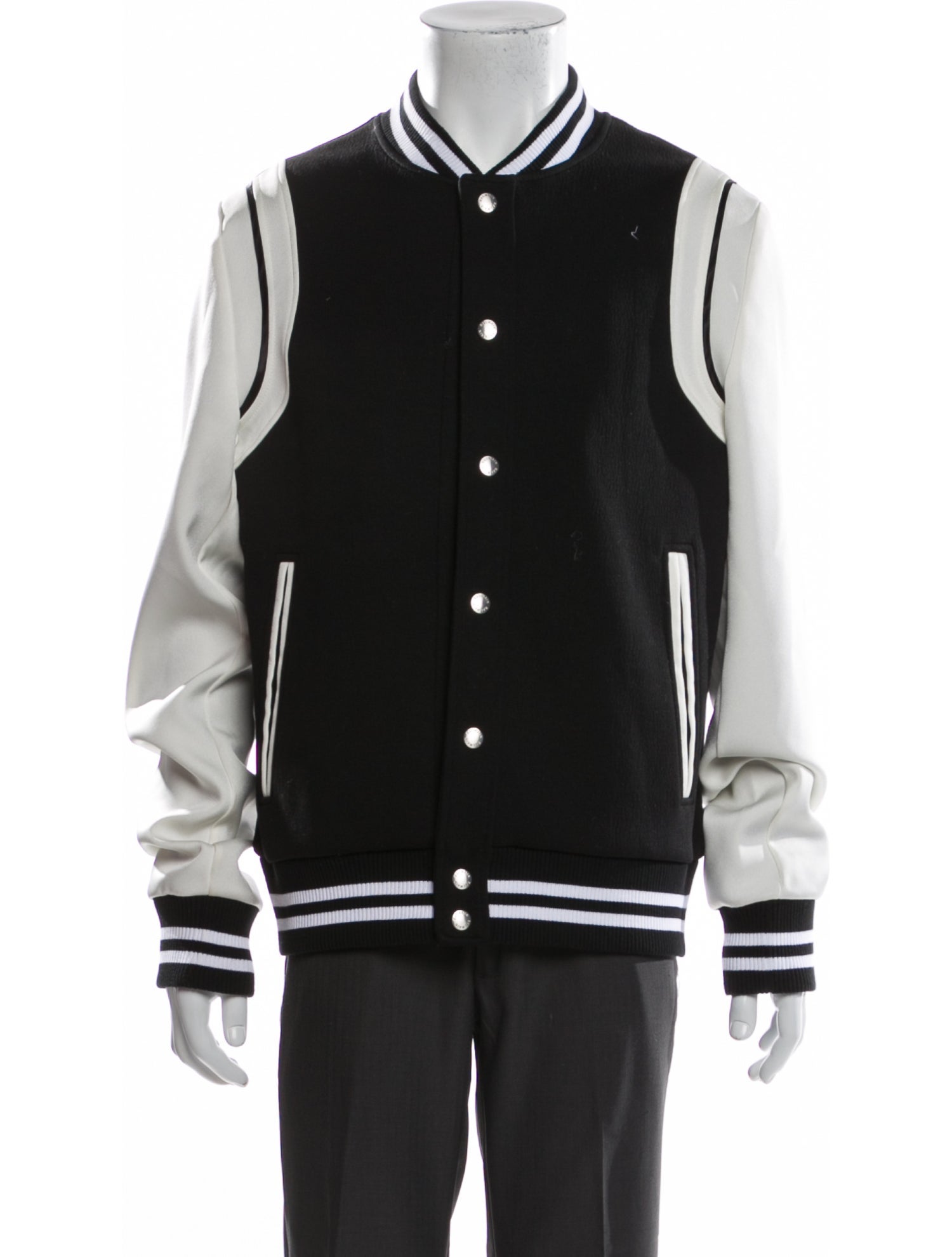 Balmain Striped Varsity Jacket - Black Outerwear, Clothing - BAM86429 ...