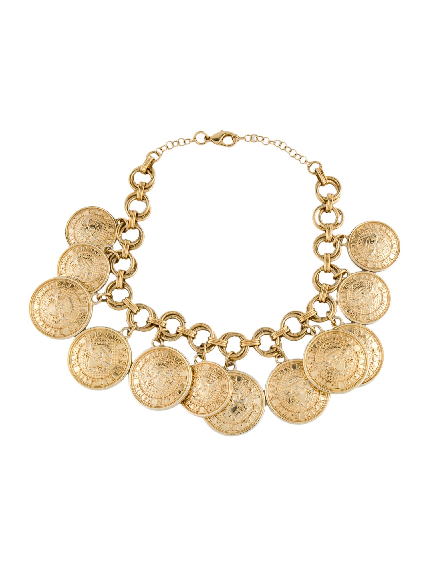 Balmain Medals Chunky Charm Choker Necklace - Gold-Tone Metal Choker ...