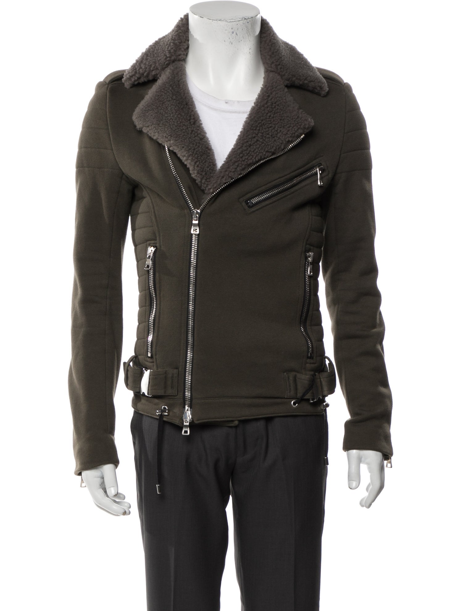 Balmain Moto Jacket - Green Outerwear, Clothing - BAM86884 | The RealReal