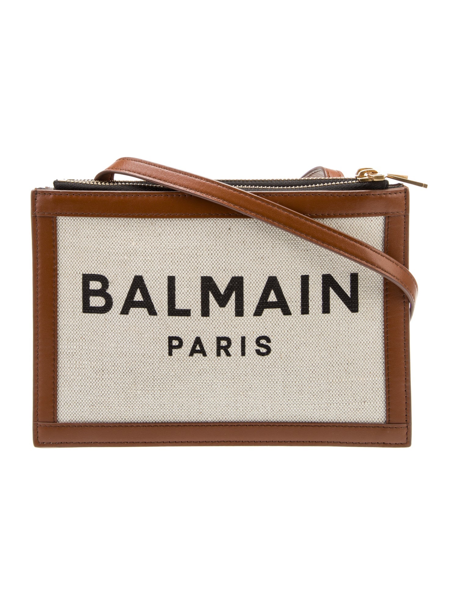 Balmain Canvas Crossbody Bag - Neutrals Crossbody Bags, Handbags ...