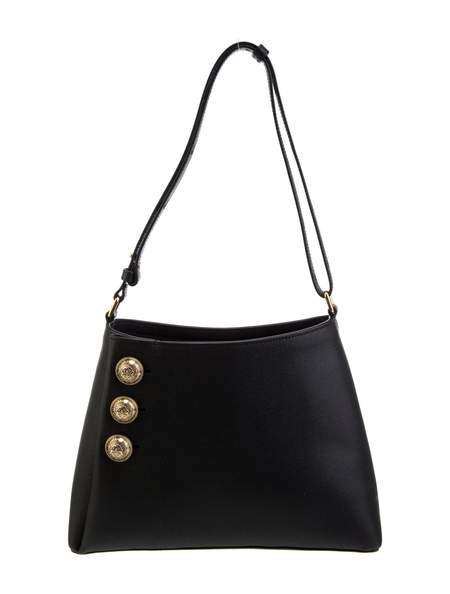 Balmain Leather Shoulder Bag - Black Shoulder Bags, Handbags - BAM88962 ...