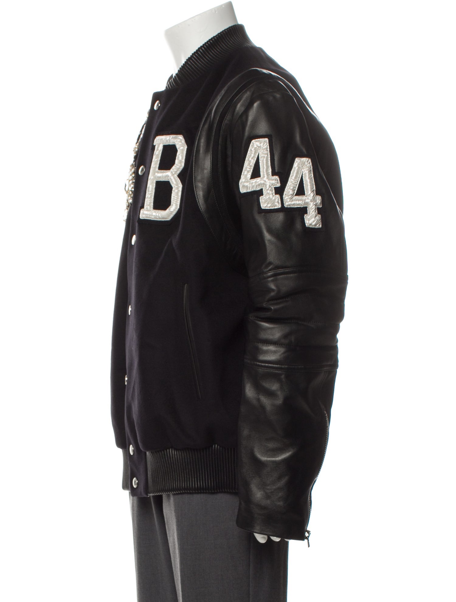 Balmain Graphic Print Varsity Jacket w/ Tags - Black Outerwear ...