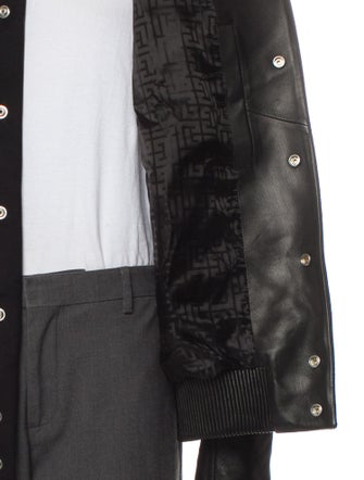 Balmain Graphic Print Varsity Jacket w/ Tags - Black Outerwear ...