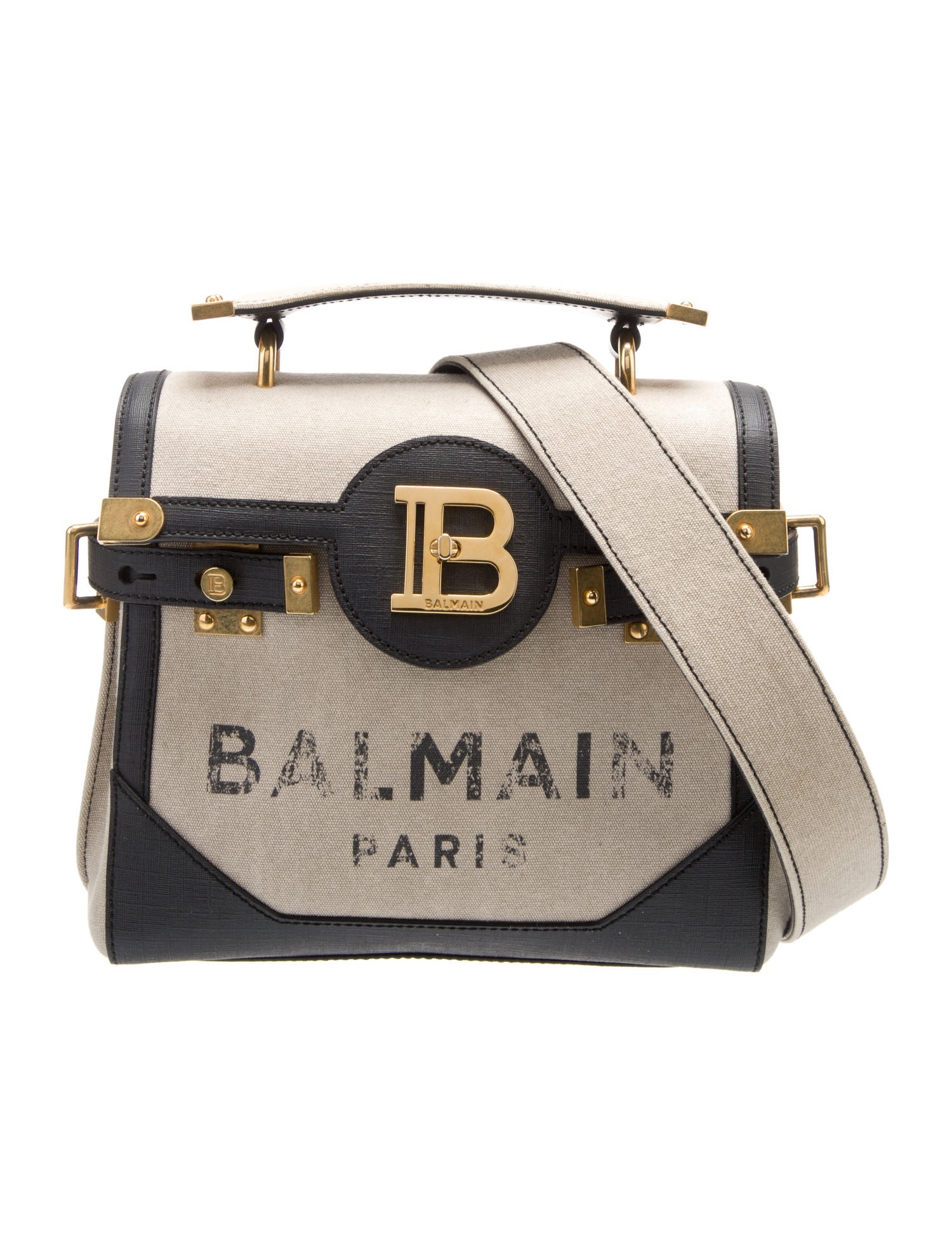 Balmain Canvas Shoulder Bag - Neutrals Handle Bags, Handbags - BAM89737 ...