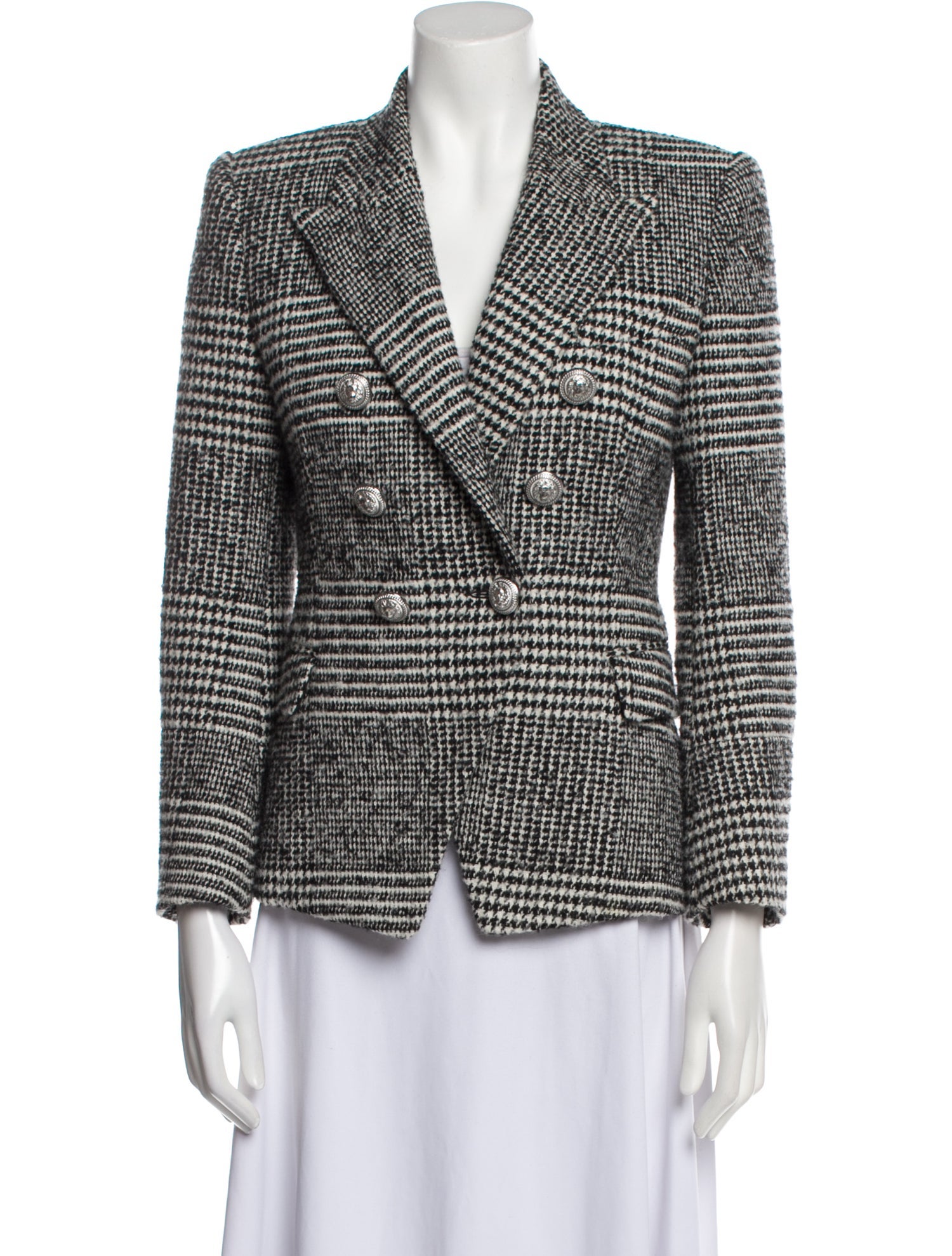 Balmain Tweed Pattern Blazer - Black Jackets, Clothing - BAM90059 | The ...
