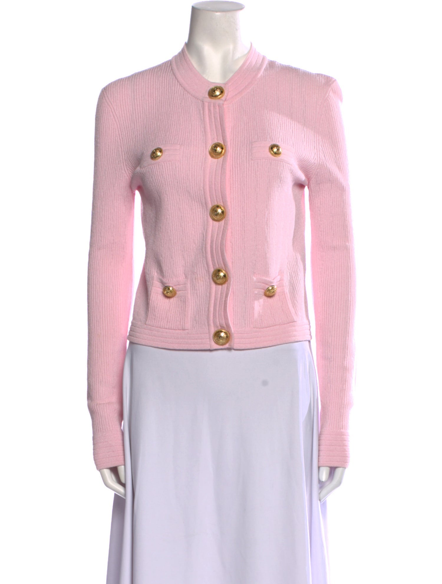 Balmain V-Neck Sweater - Pink Knitwear, Clothing - BAM90099 | The RealReal