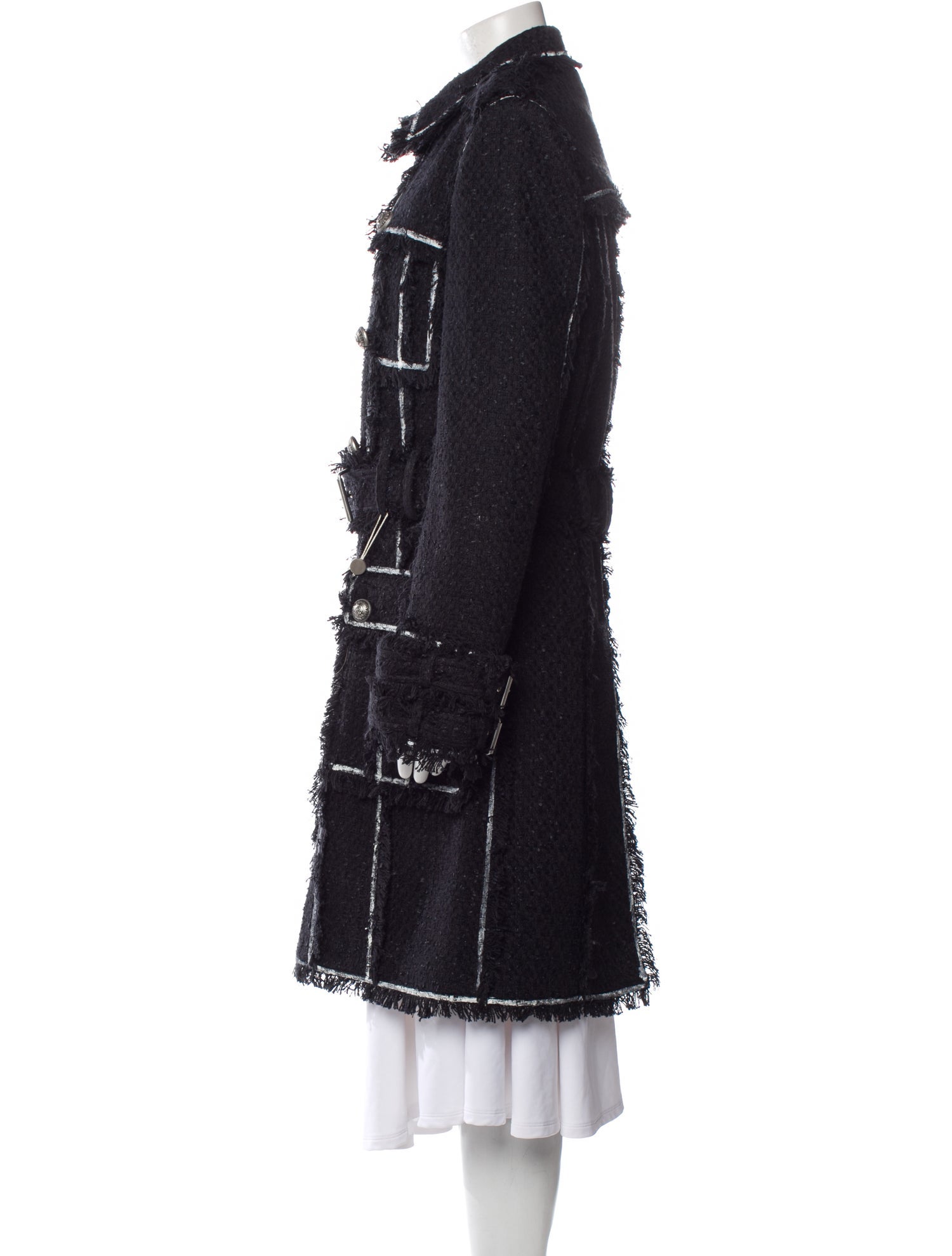 Balmain Trench Coat w/ Tags - Black Coats, Clothing - BAM91455 | The ...