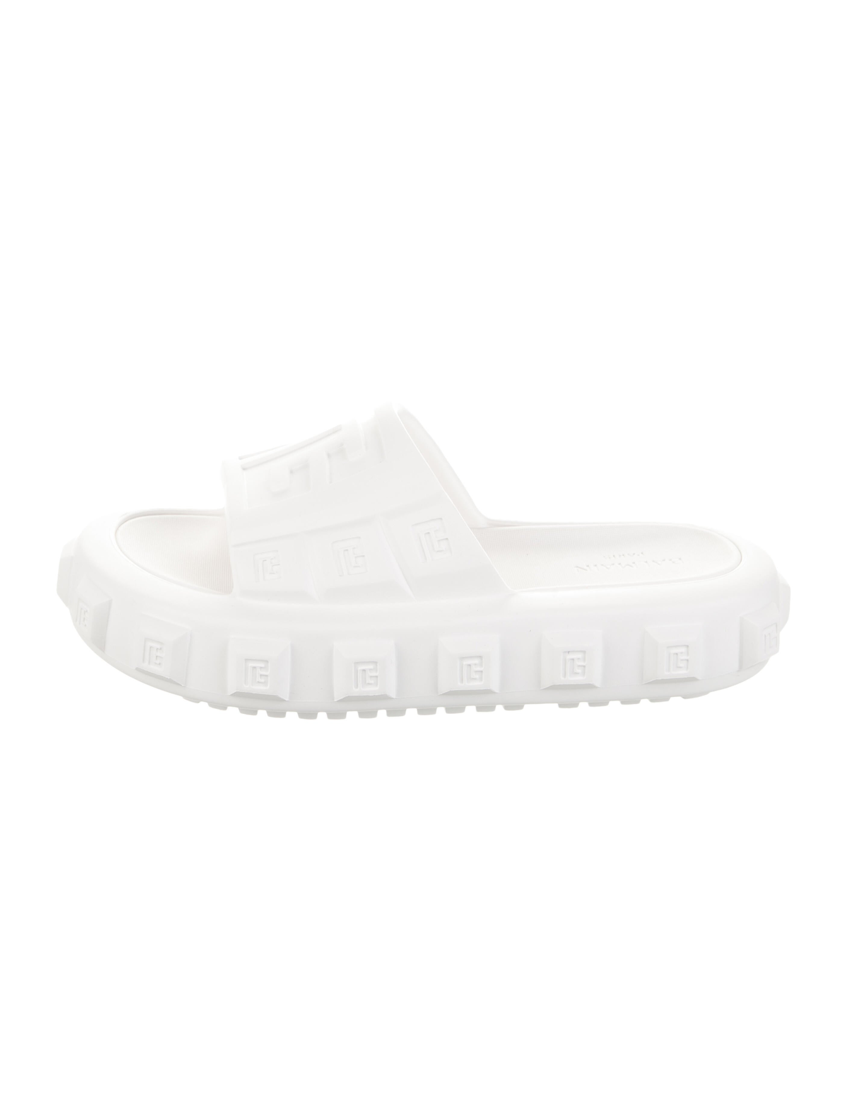 Balmain Rubber Slides w/ Tags - White Sandals, Shoes - BAM92073 | The ...