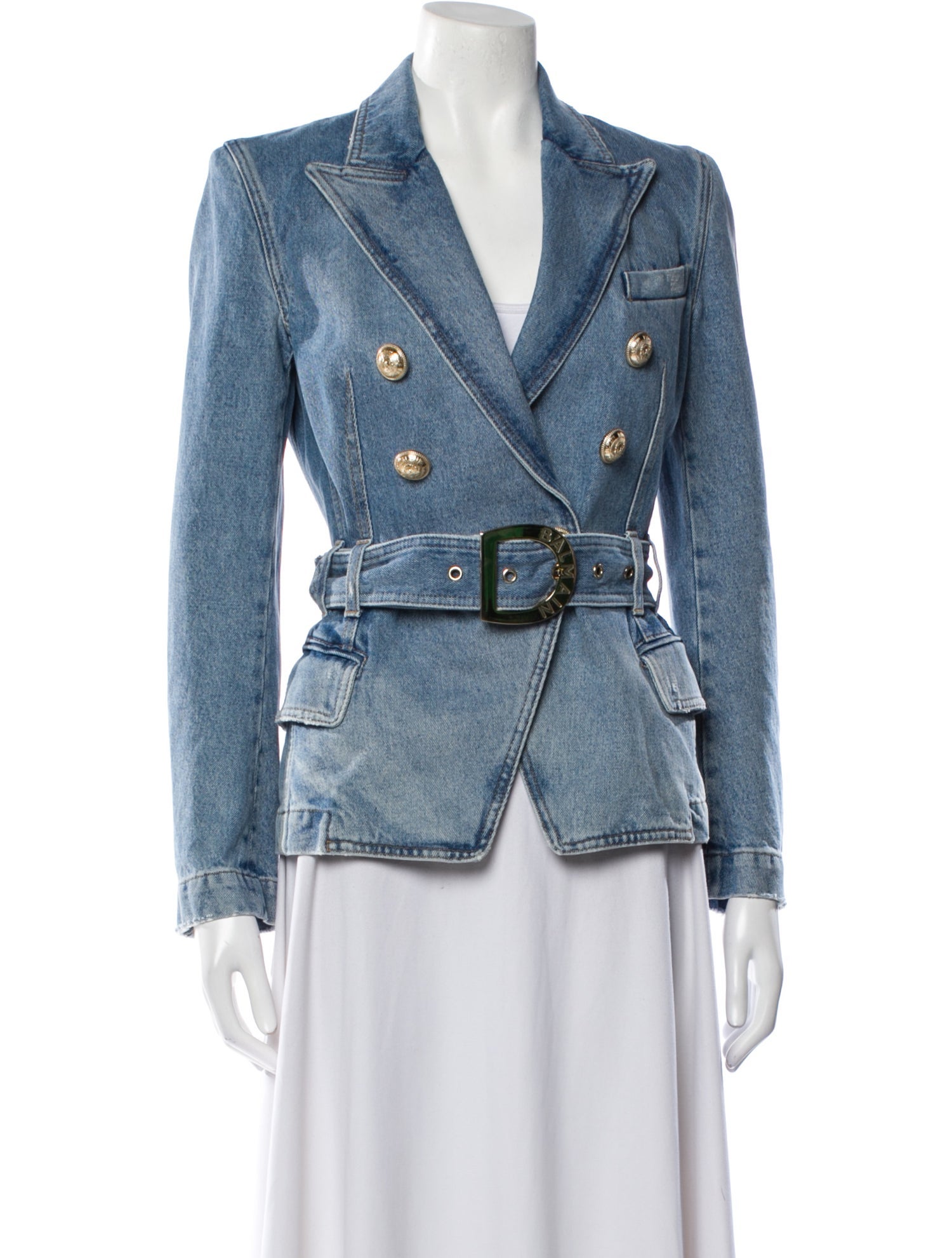 Balmain Denim Jacket w/ Tags - Blue Jackets, Clothing - BAM92266 | The ...