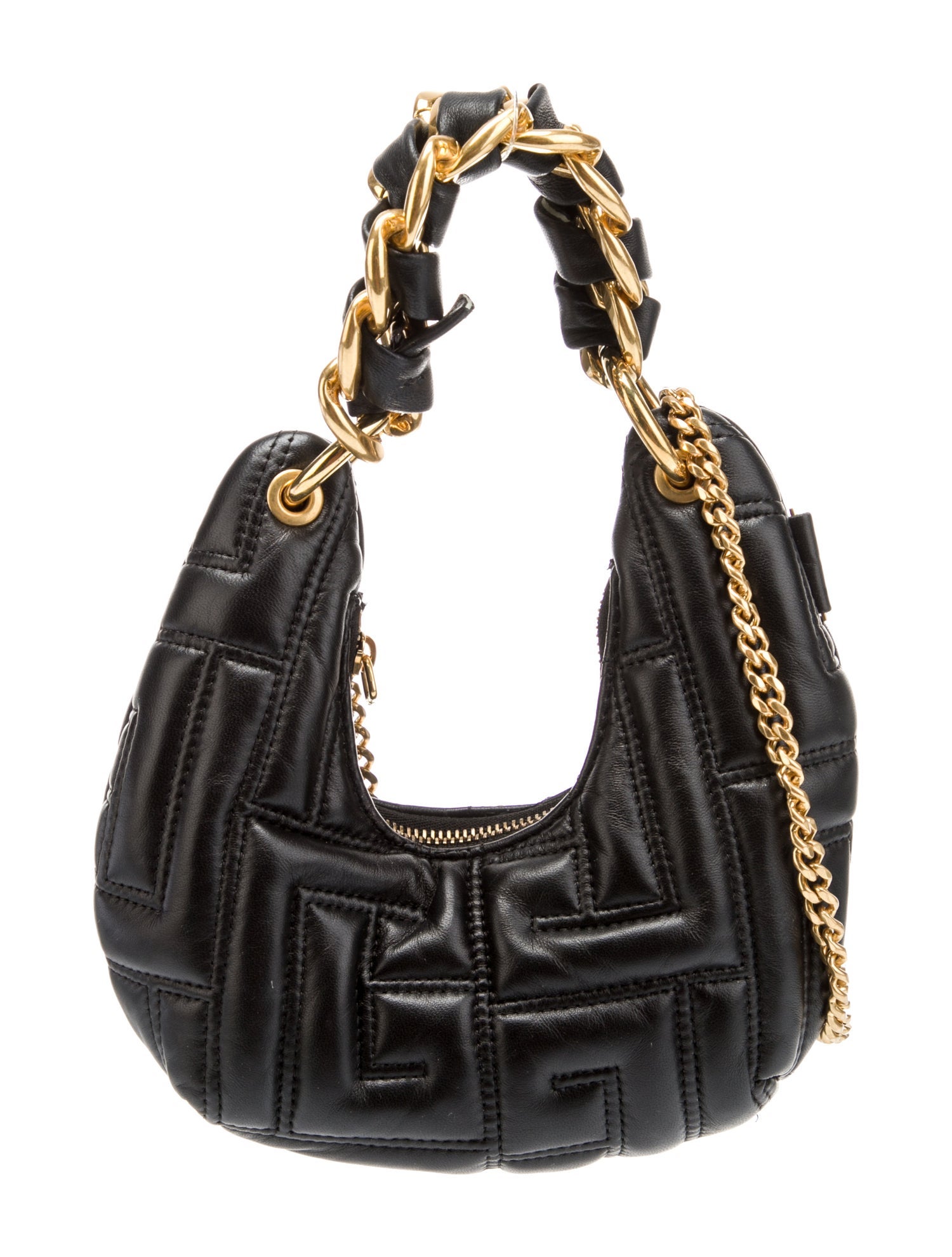Balmain Chain Linked Leather Handle Bag - Black Handle Bags, Handbags ...