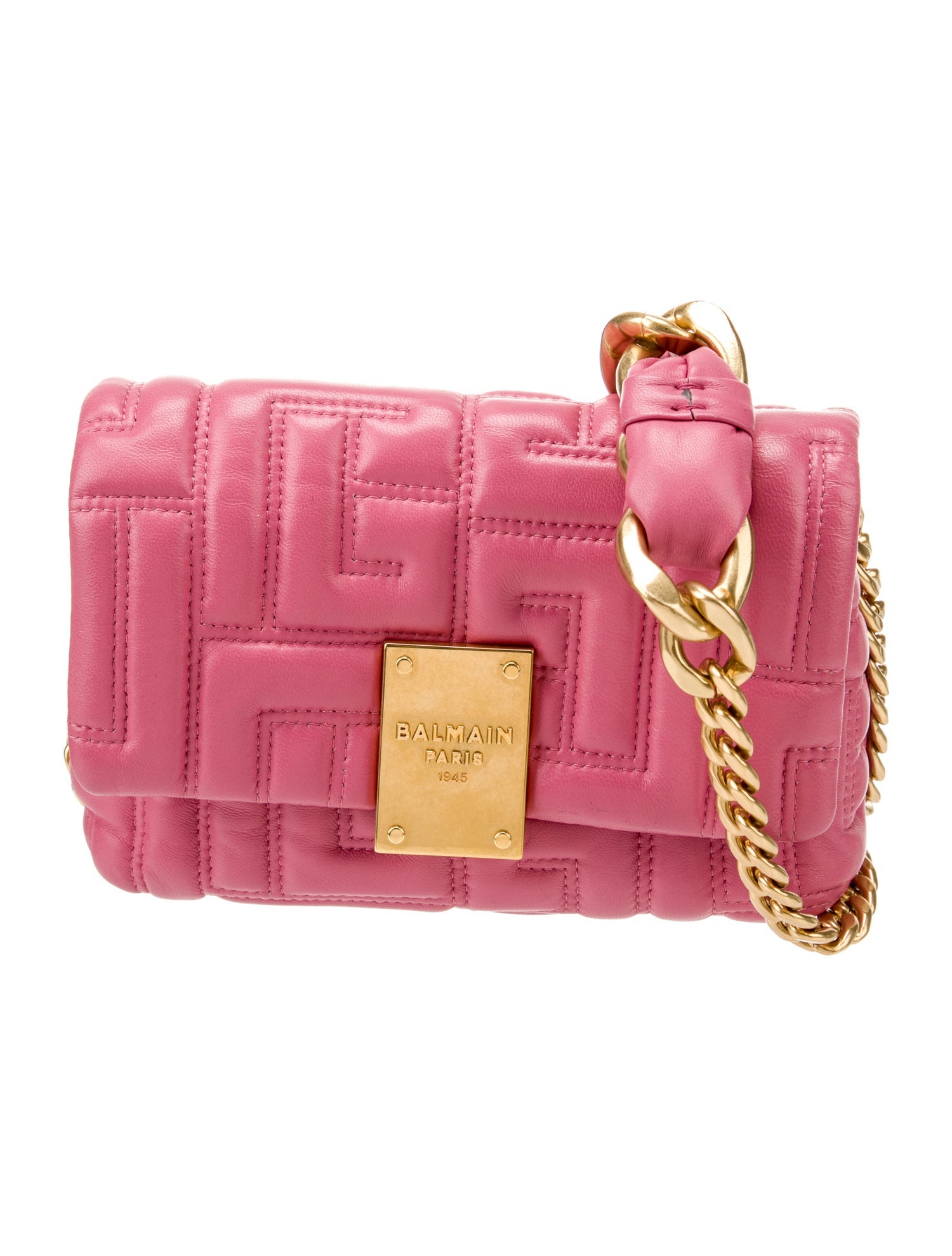 Balmain Leather Clutch - Pink Crossbody Bags, Handbags - BAM95387 | The ...
