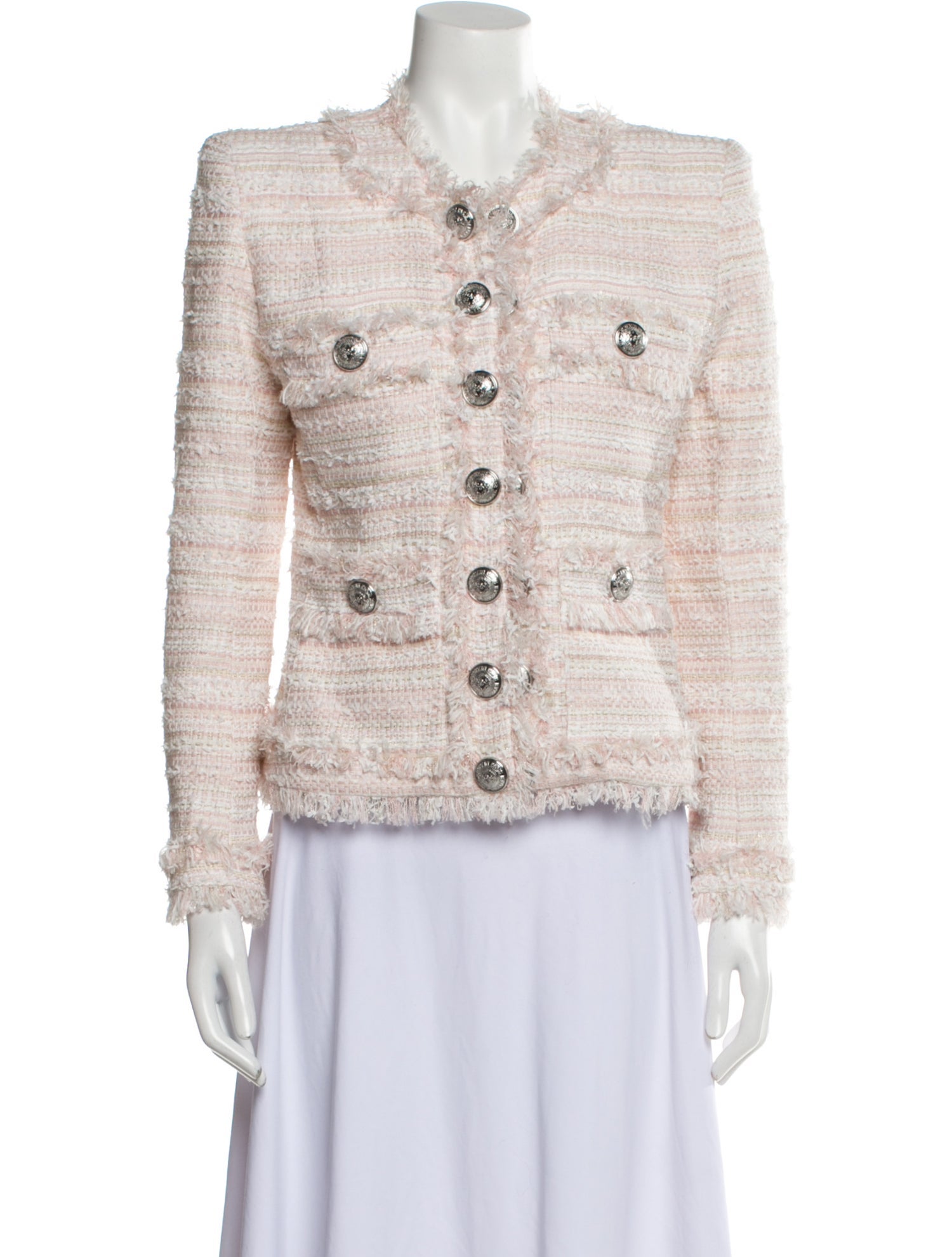 Balmain Tweed Pattern Evening Jacket - Metallic Jackets, Clothing ...