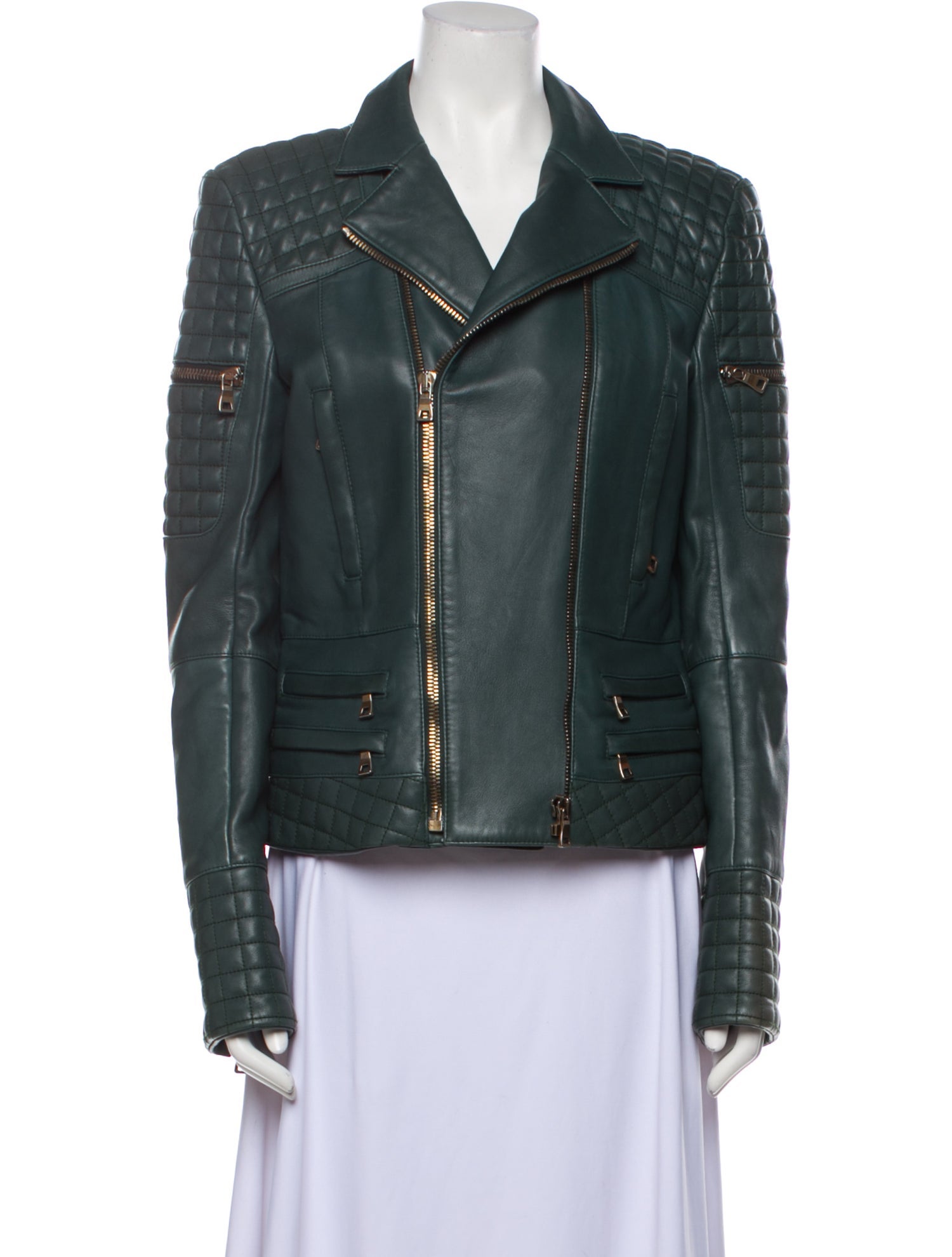 Balmain Biker Jacket - Green Jackets, Clothing - BAM96172 | The RealReal
