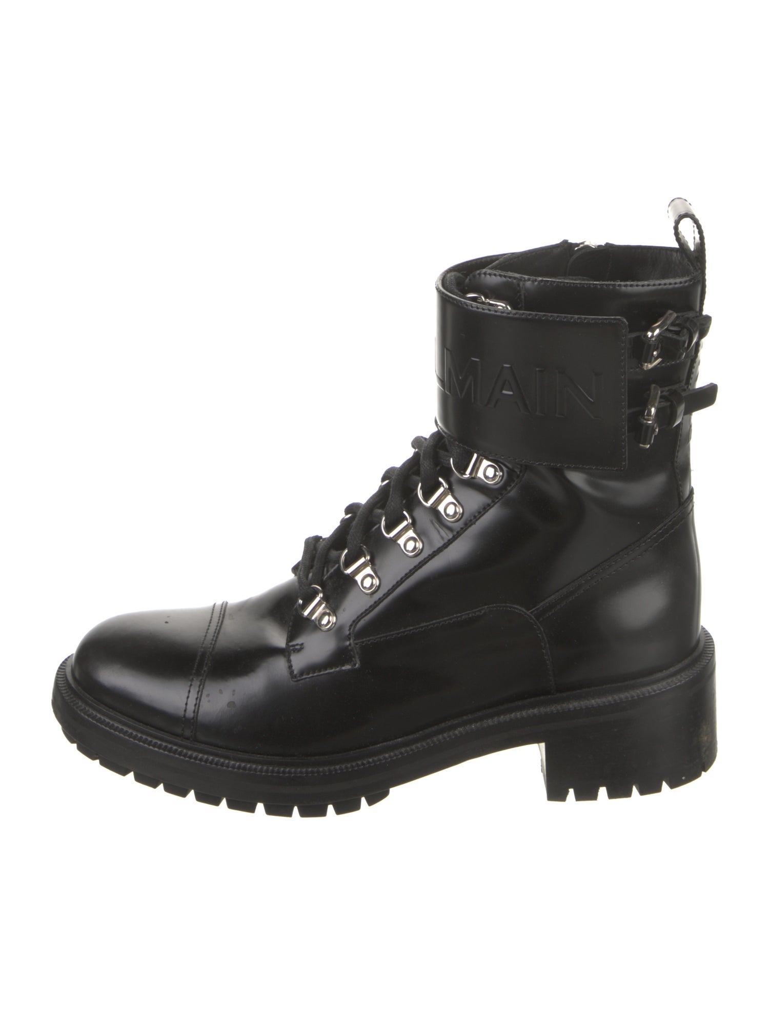 Balmain Leather Combat Boots - Black Boots, Shoes - BAM96267 | The RealReal