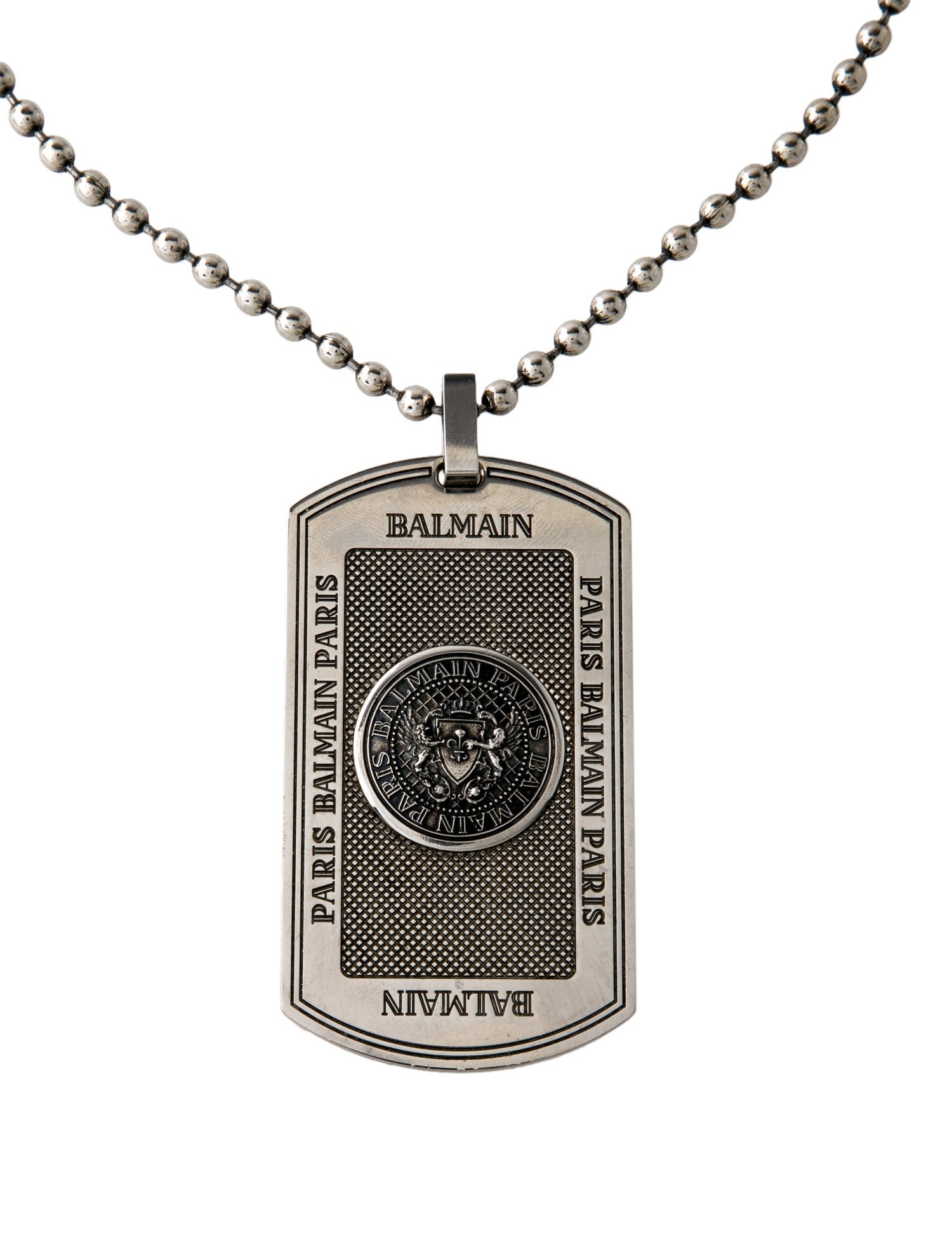Balmain 'Razor' Dog Tag Pendant Necklace - Brass Pendant Necklace ...