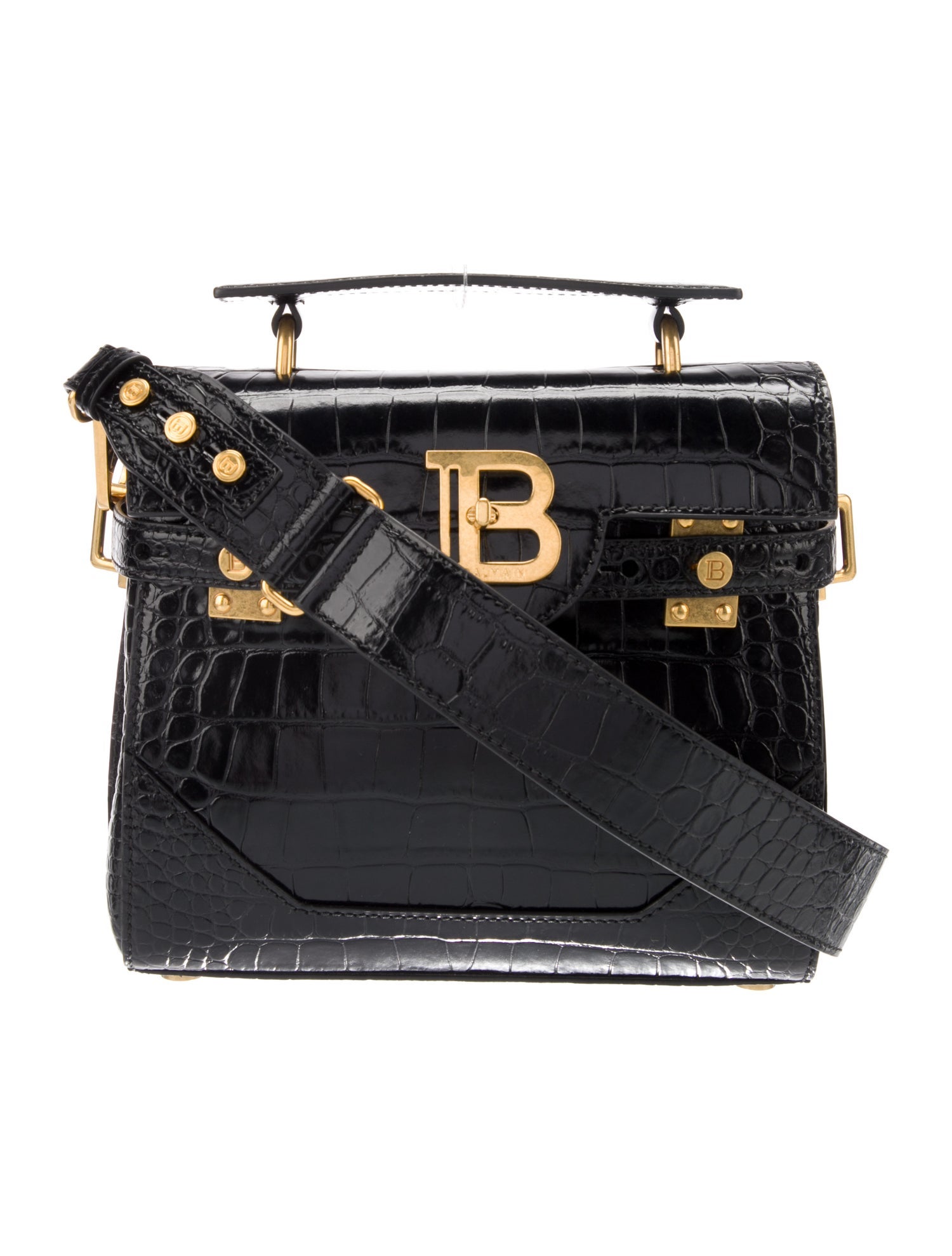 Balmain Leather Top Handle Bag - Black Handle Bags, Handbags - BAM97118 ...