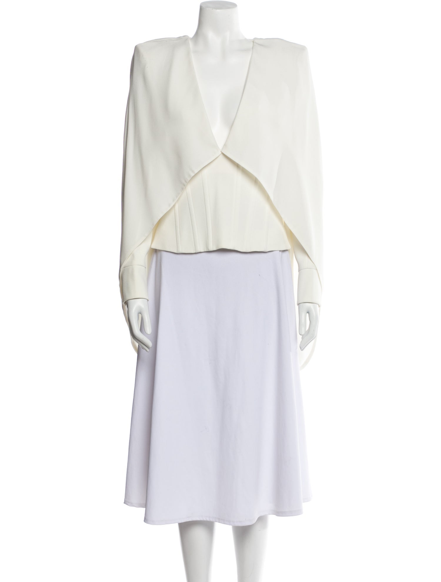 Balmain V-Neck Long Sleeve Blouse - White Tops, Clothing - BAM98671 ...