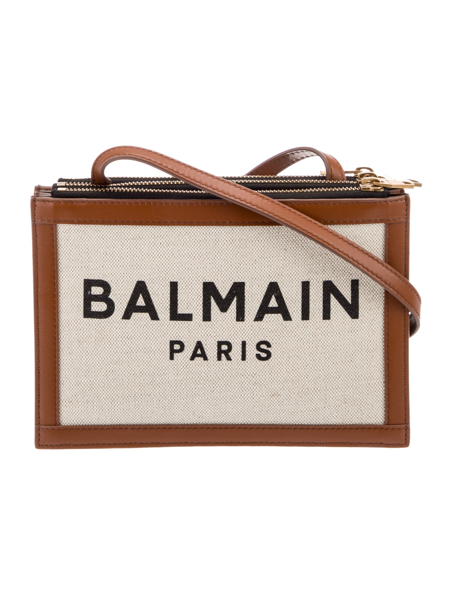 Balmain Canvas Shoulder Bag - Neutrals Shoulder Bags, Handbags ...