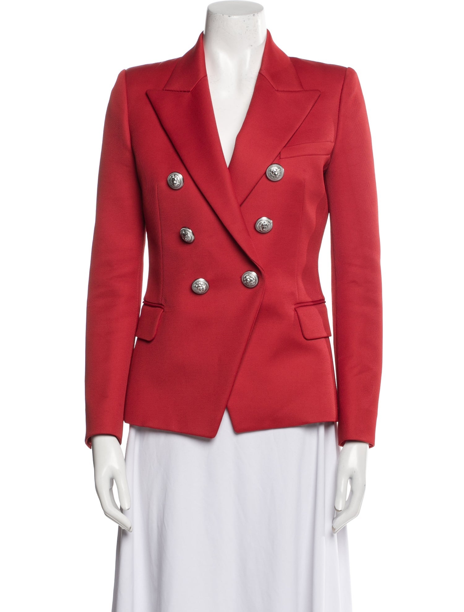 Balmain Wool Blazer w/ Tags - Red Jackets, Clothing - BAM99376 | The ...