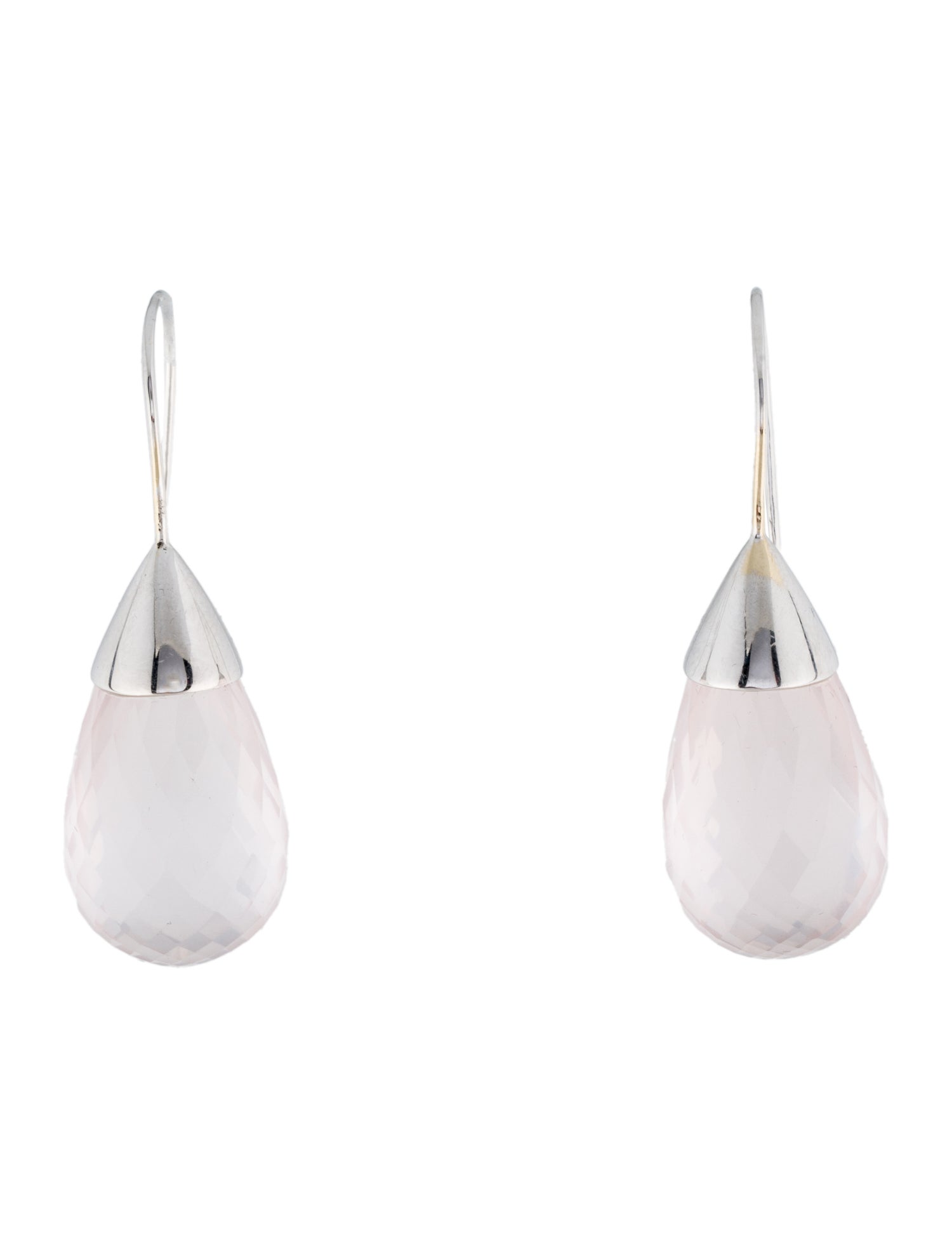 Bahina 18K Rose Quartz Drop Earrings - Rhodium-Plated 18K White Gold ...