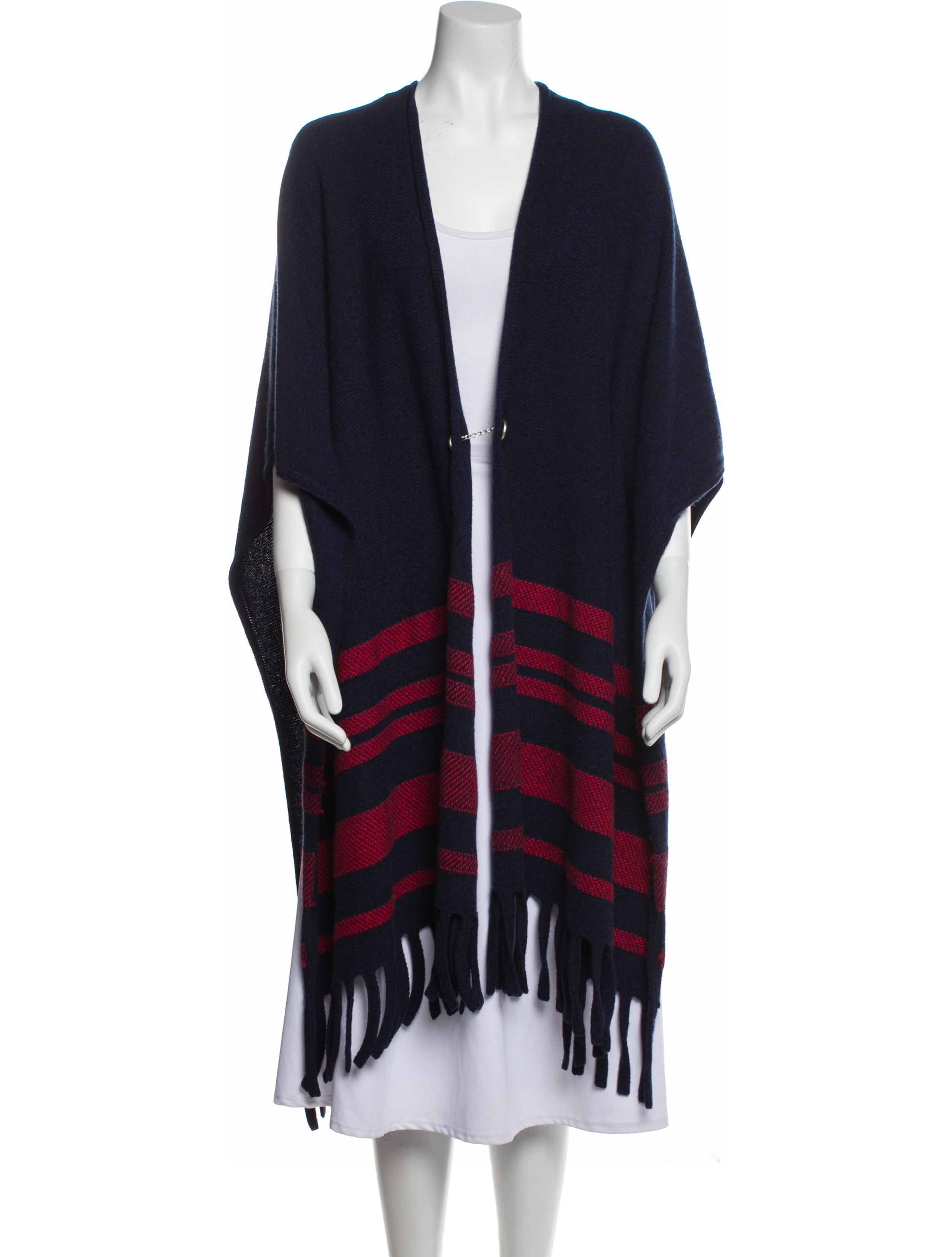 Barrie Plaid Print Cape - Blue Jackets, Clothing - BARRI21695 | The ...