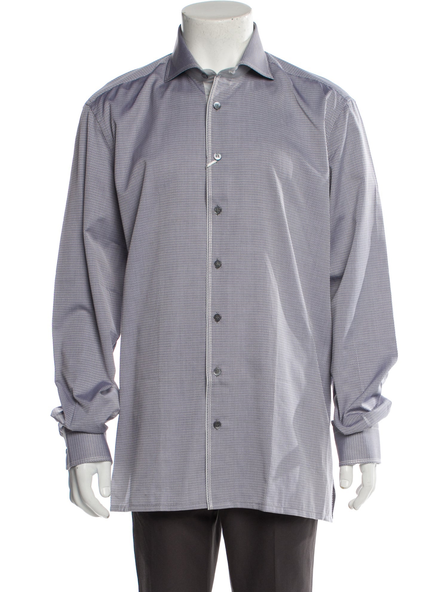 Battaglia Striped Long Sleeve Dress Shirt - Grey Dress Shirts, Clothing ...