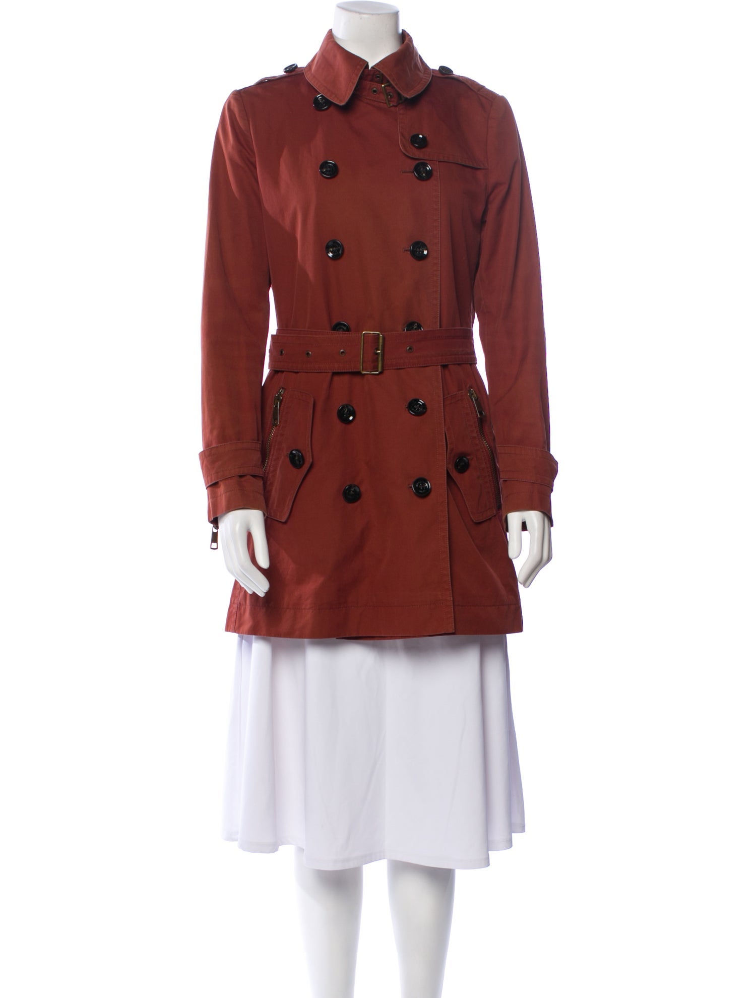 Burberry Brit Trench Coat - Red Coats, Clothing - BBR110390 | The RealReal