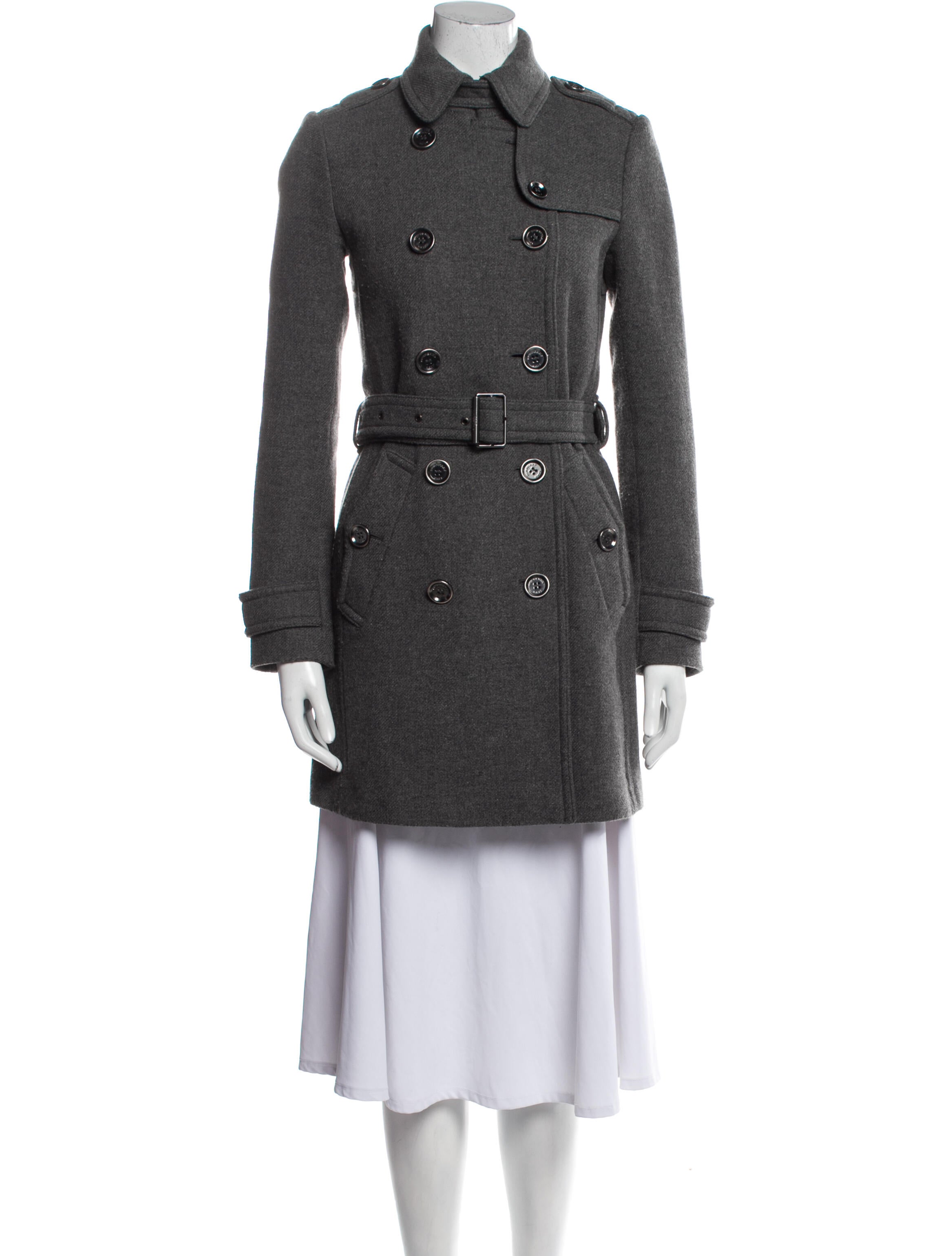 Burberry Brit Peacoat - Grey Coats, Clothing - BBR85759 | The RealReal