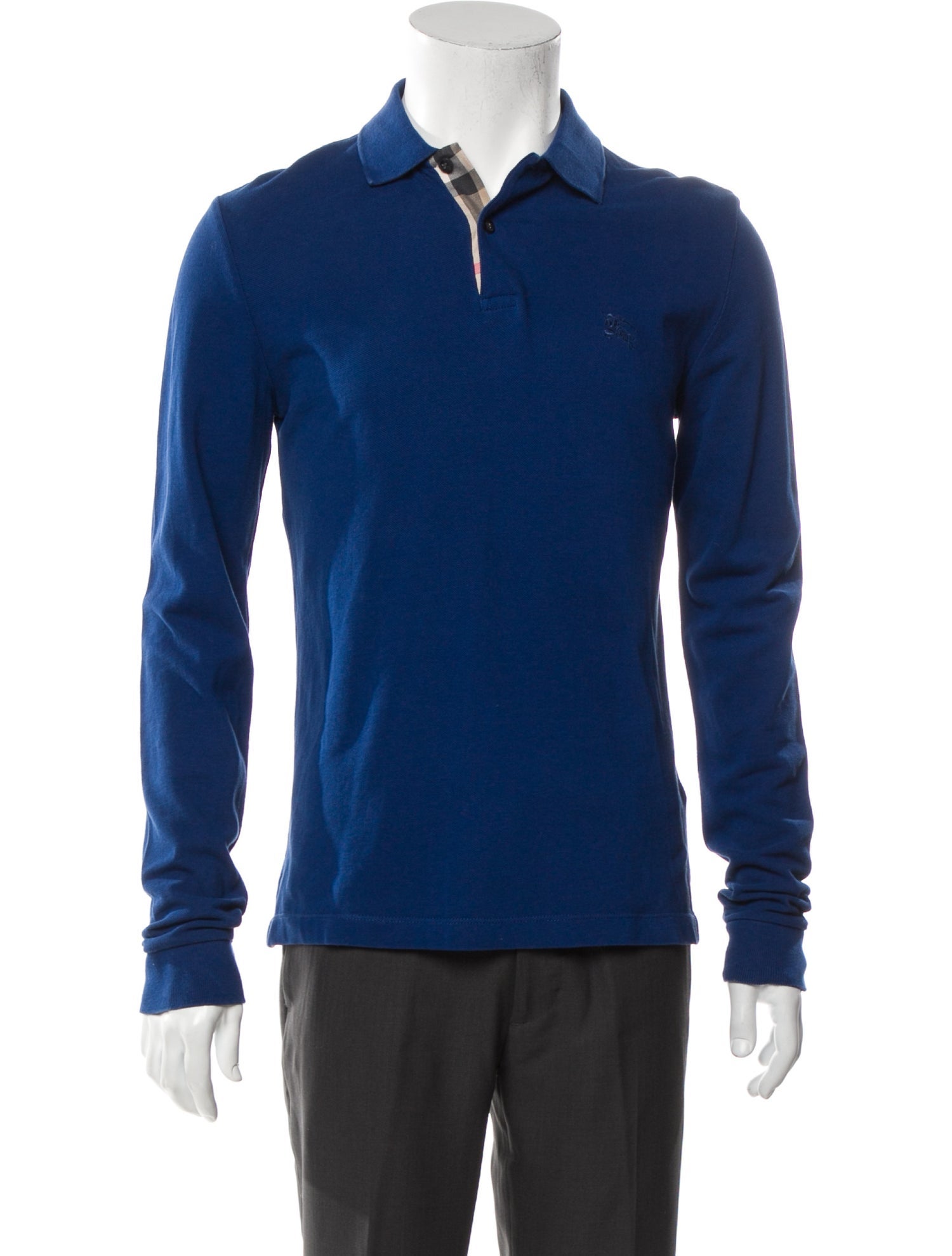 Burberry Brit Nova Check Pattern Collar Polo Shirt - Blue Polos ...