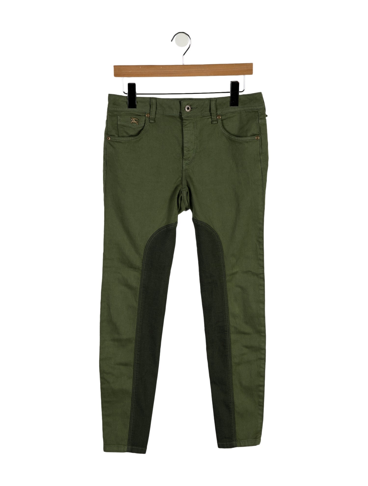 Burberry Brit Mid-Rise Skinny Leg Jeans - Green, 9.25" Rise Jeans ...