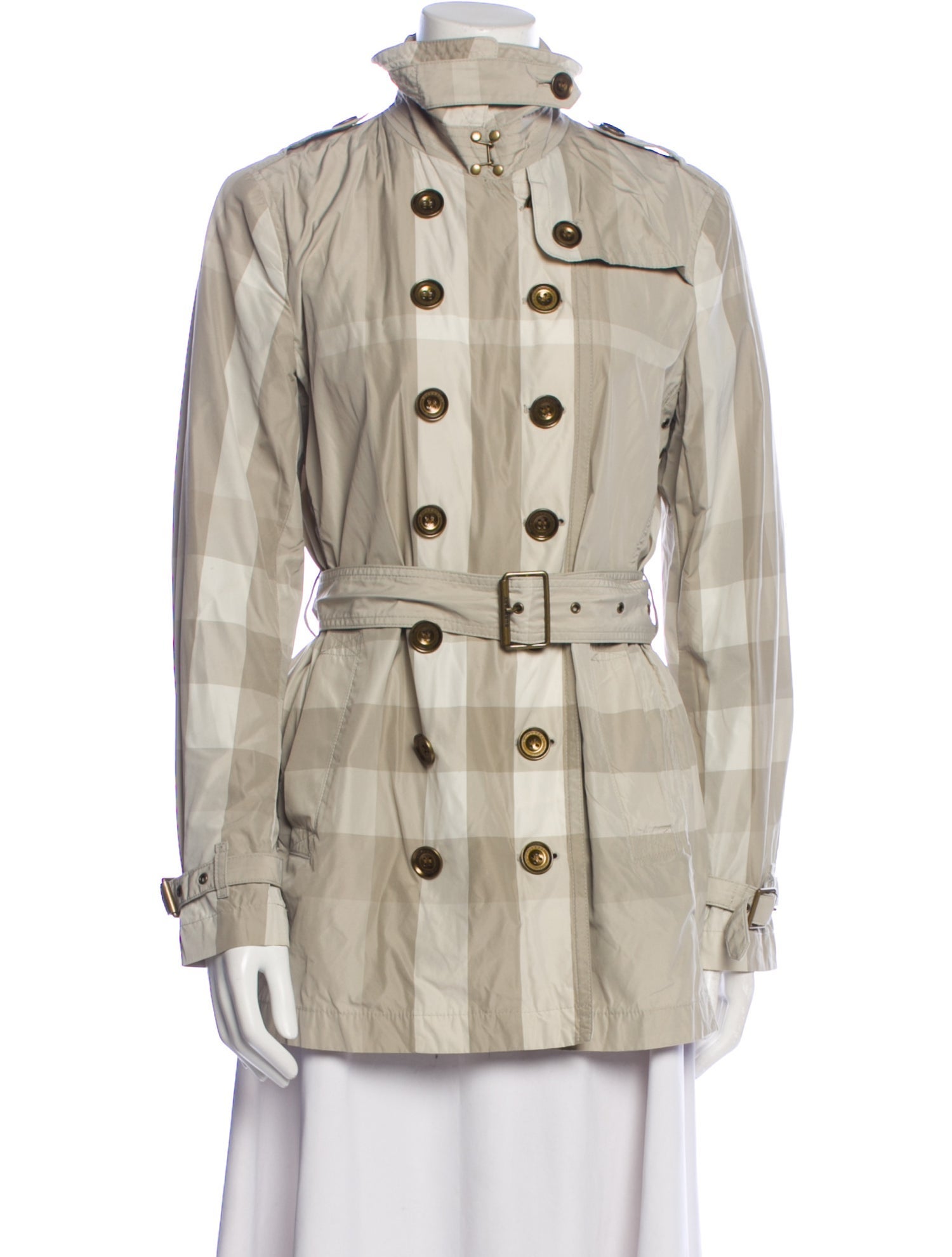 Burberry Brit Plaid Print Utility Jacket - Neutrals Jackets, Clothing ...