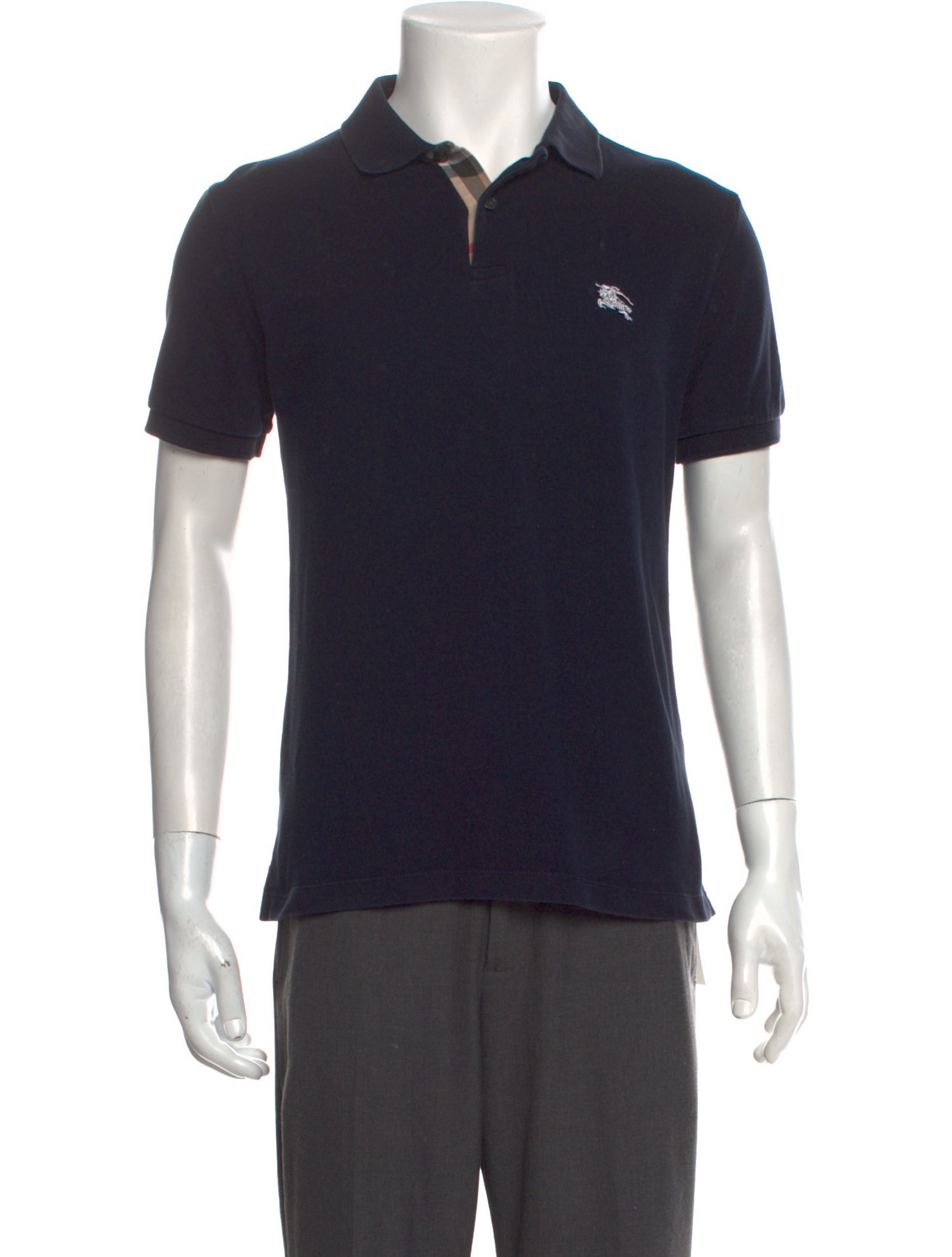 Burberry Brit Crew Neck Short Sleeve Polo Shirt - Blue Polos, Clothing ...