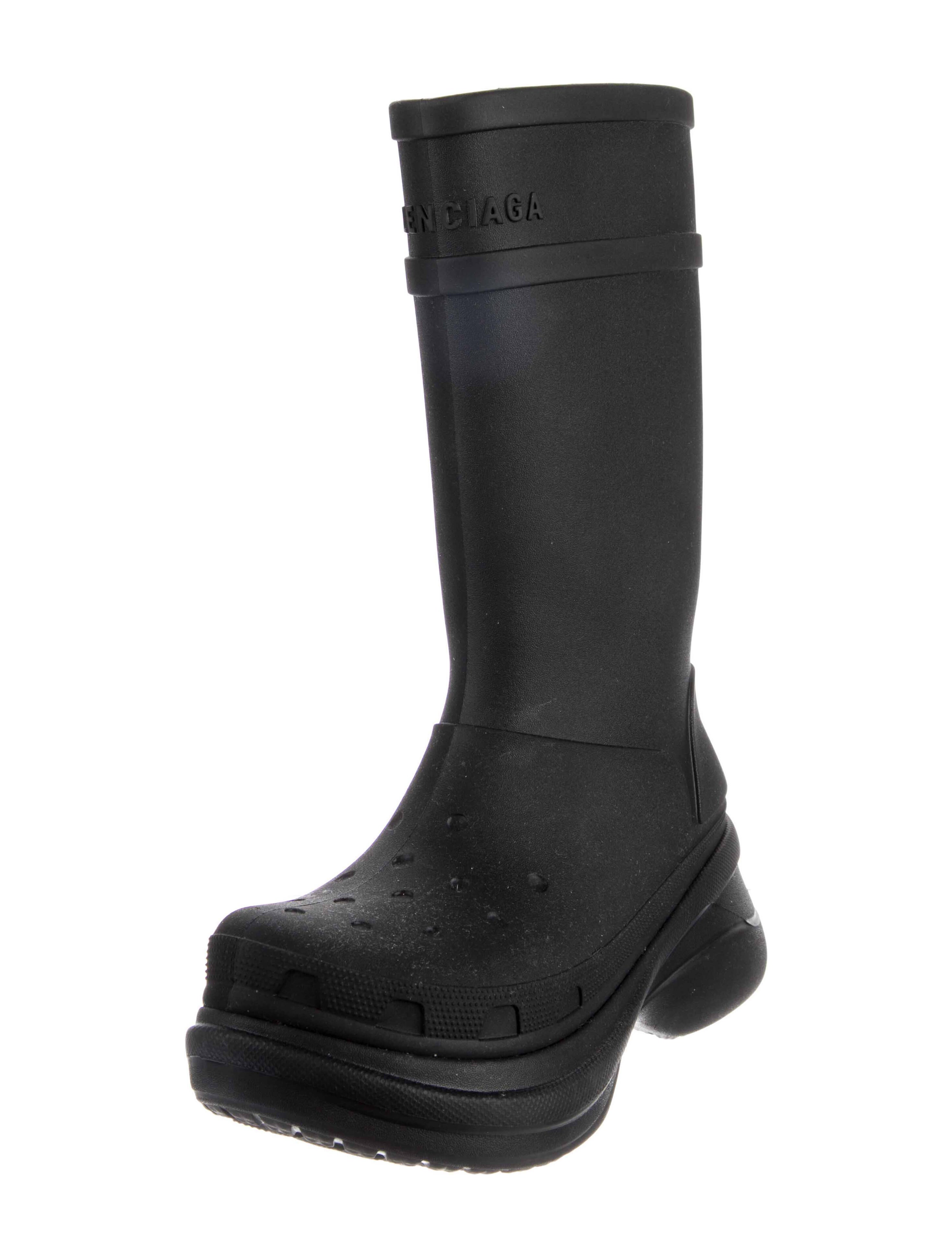 Balenciaga x Crocs Rubber Rain Boots - Black Boots, Shoes - BCARL20050 ...