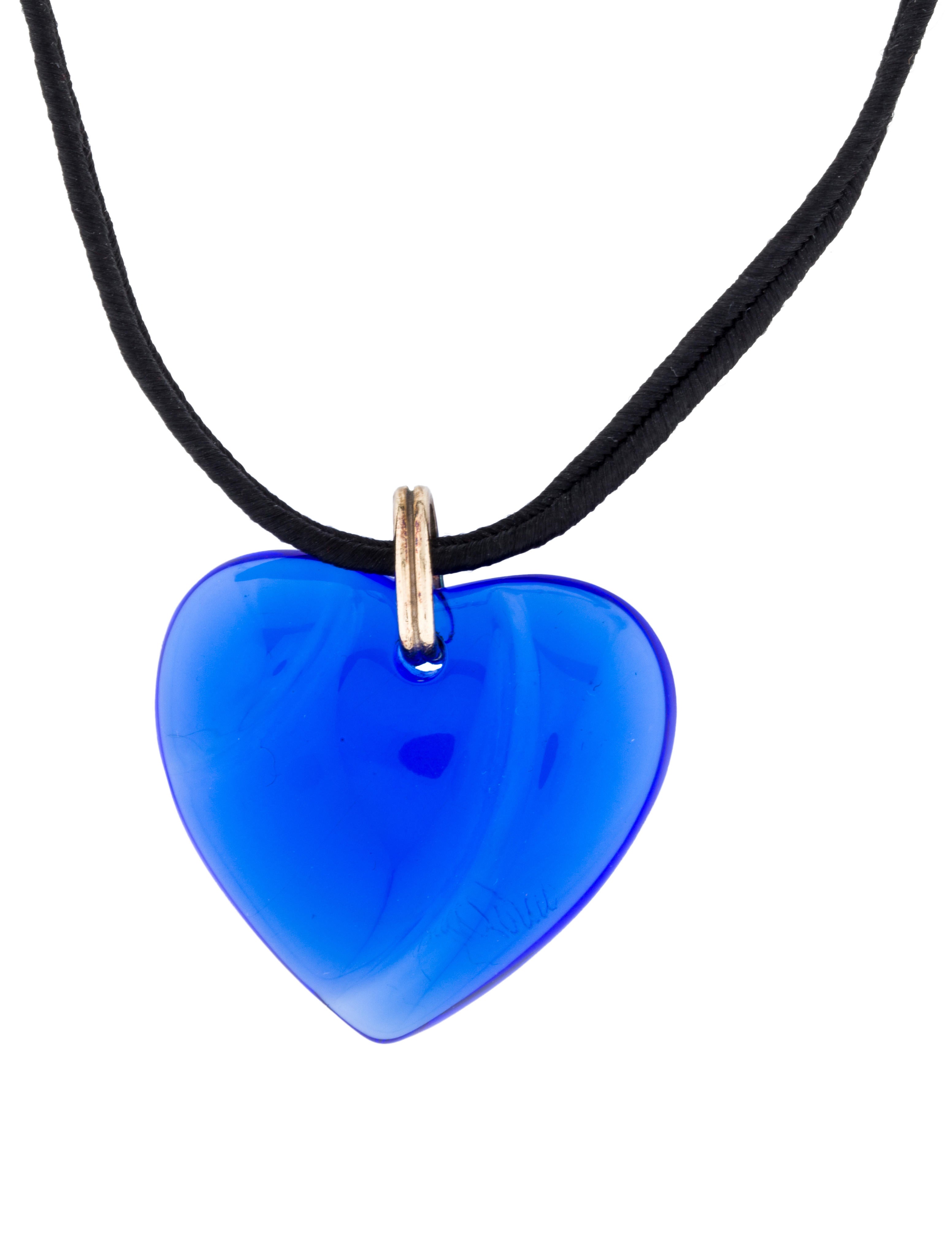 Baccarat Blue Heart Crystal Necklace - Necklaces - BCC21283 | The RealReal