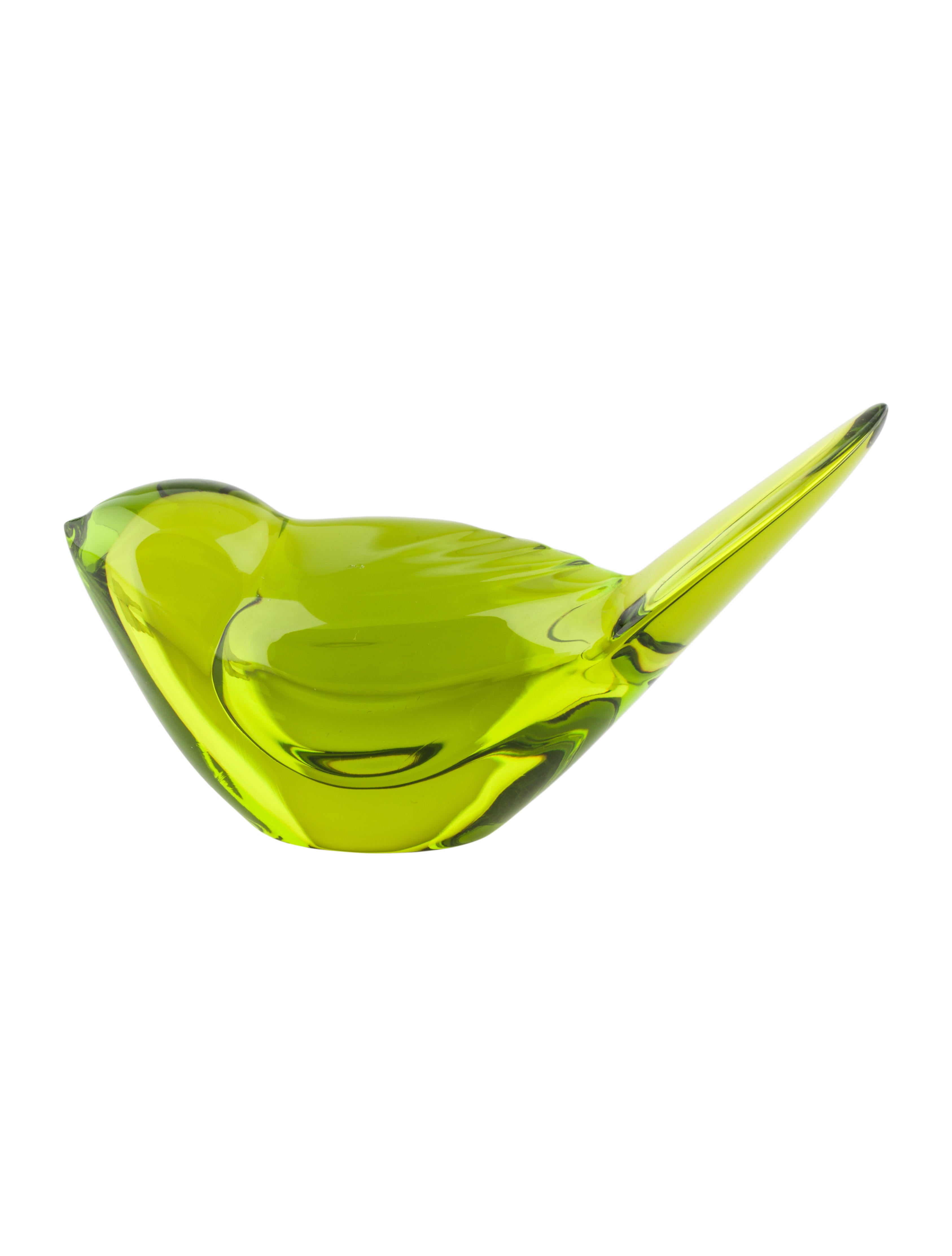 Baccarat Crystal Bird Paperweight - Green Decorative Accents, Decor ...