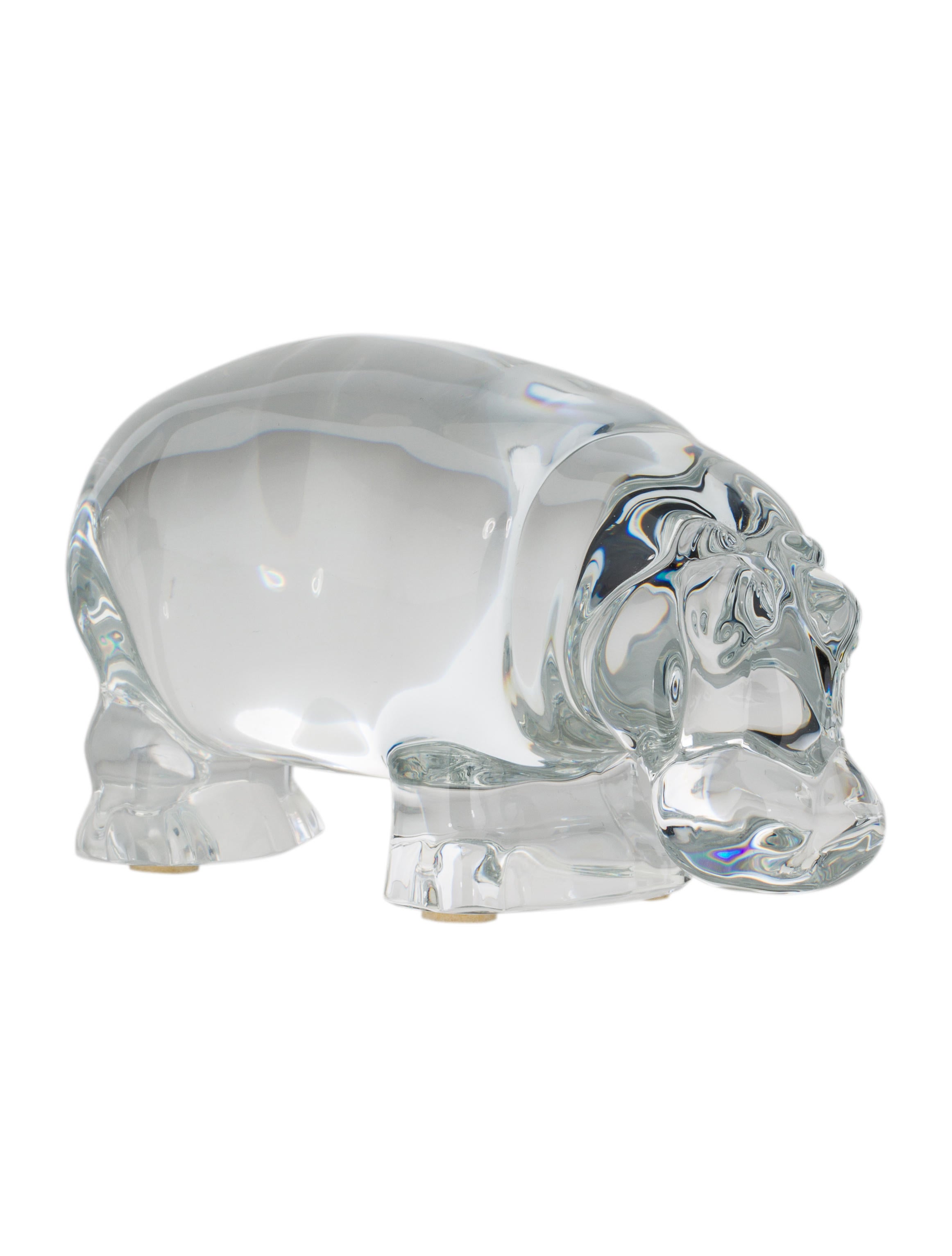 Baccarat Crystal Hippo Figurine - Clear Decorative Accents, Decor ...