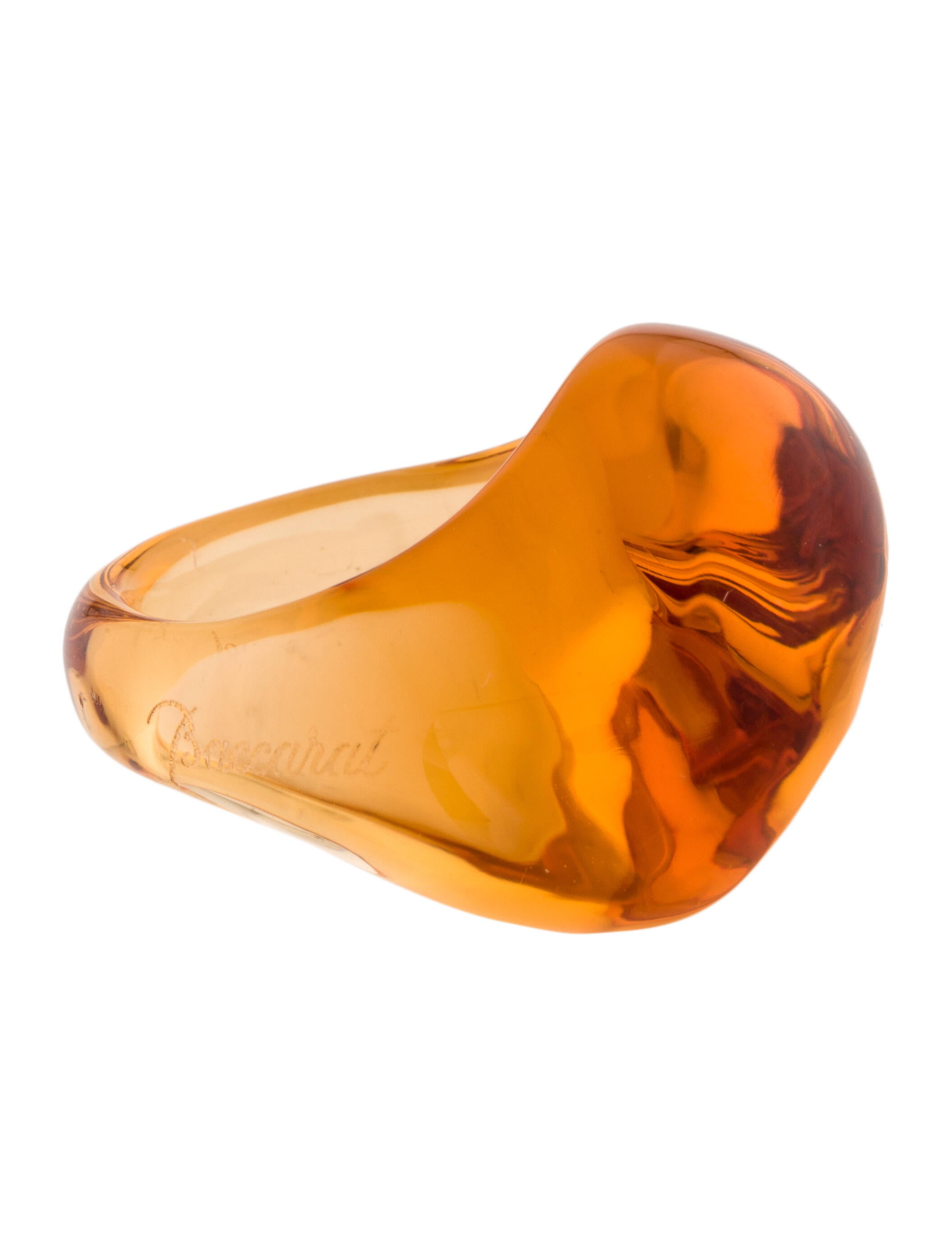 Baccarat Crystal Freeform Cocktail Ring - Orange Cocktail Ring, Rings ...