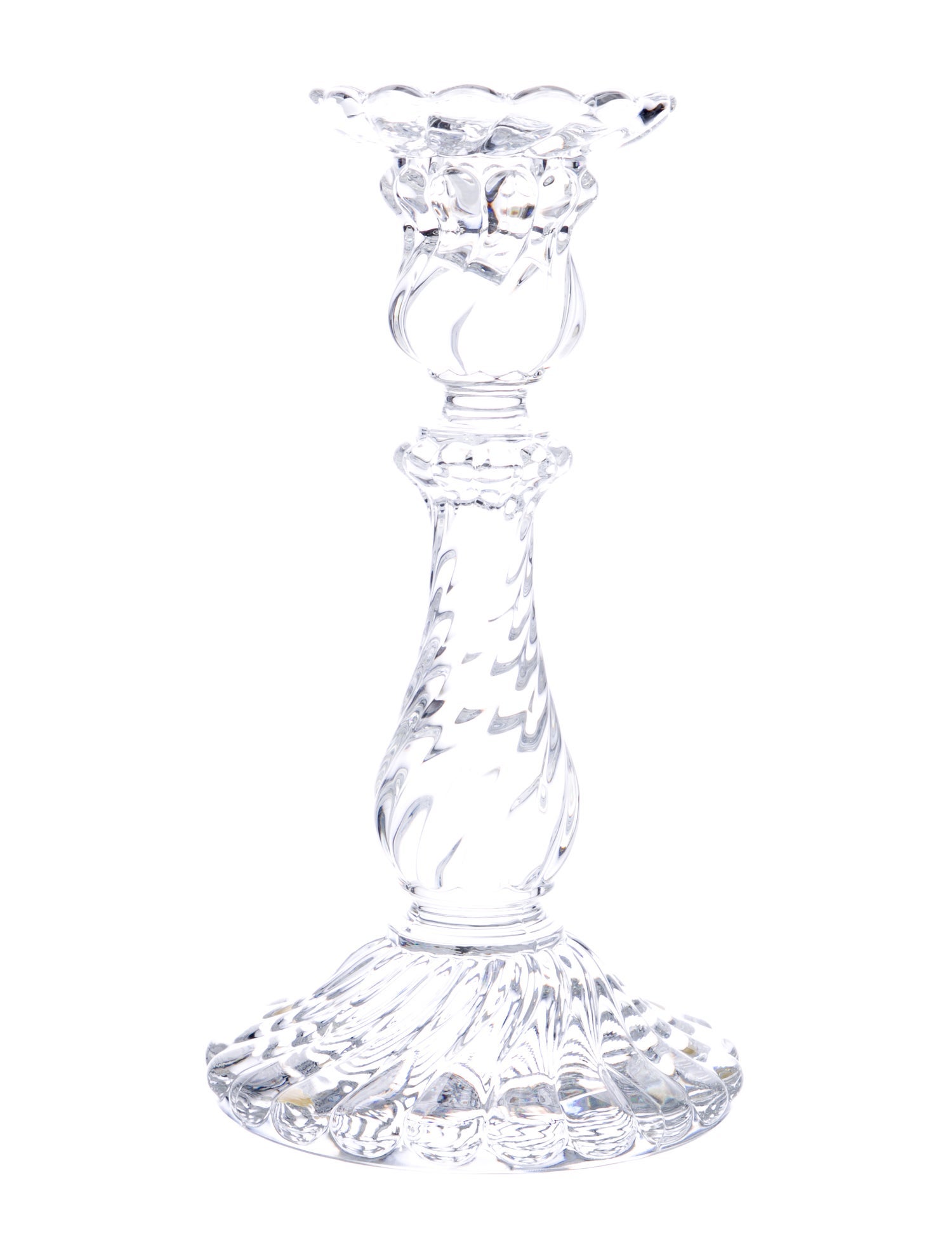 Baccarat Set of 3 Bambous Crystal Candlesticks - Clear Decorative ...