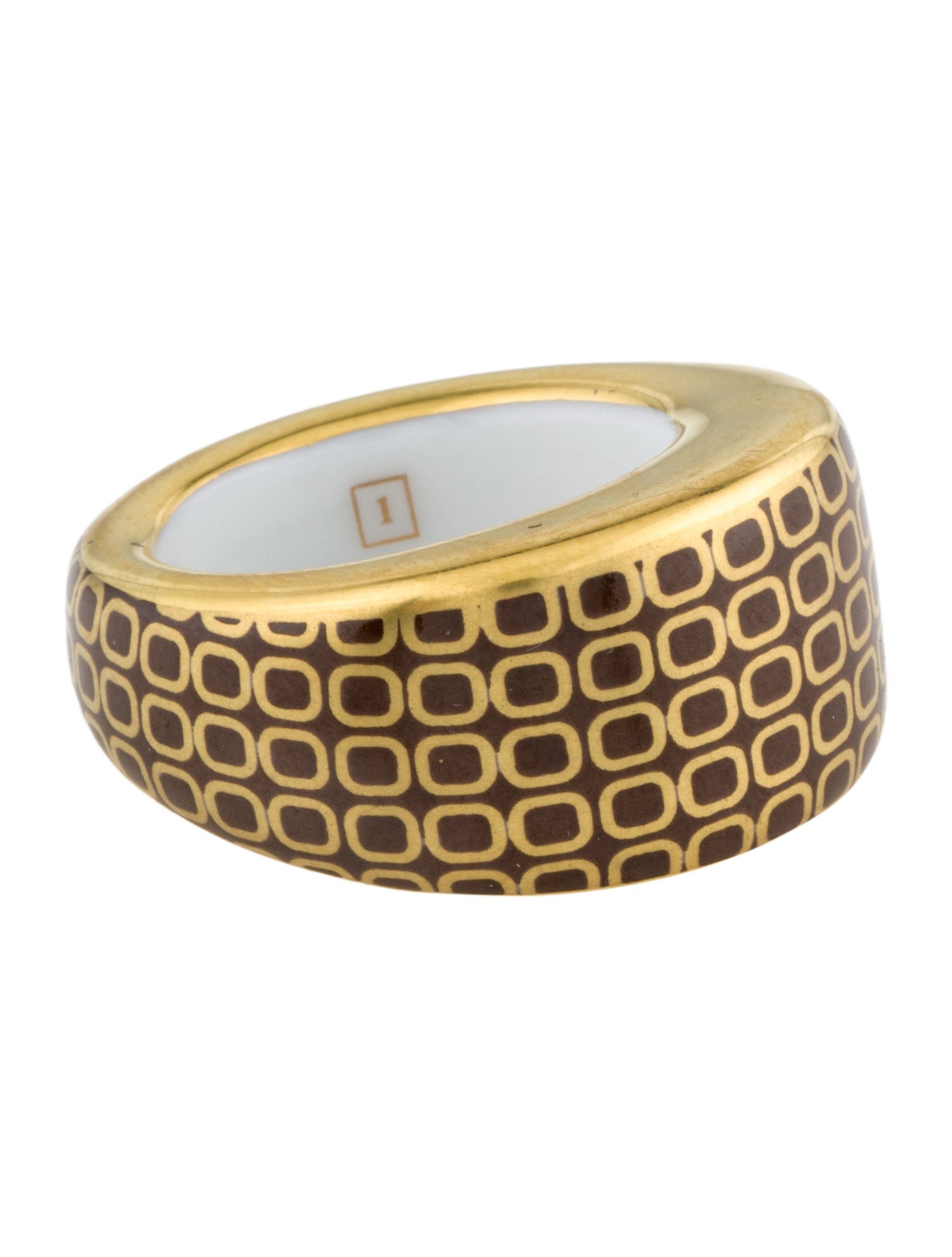 Bernardaud Porcelain Cocktail Ring - Gold-Tone Metal Band, Rings - BDD22470 | The RealReal