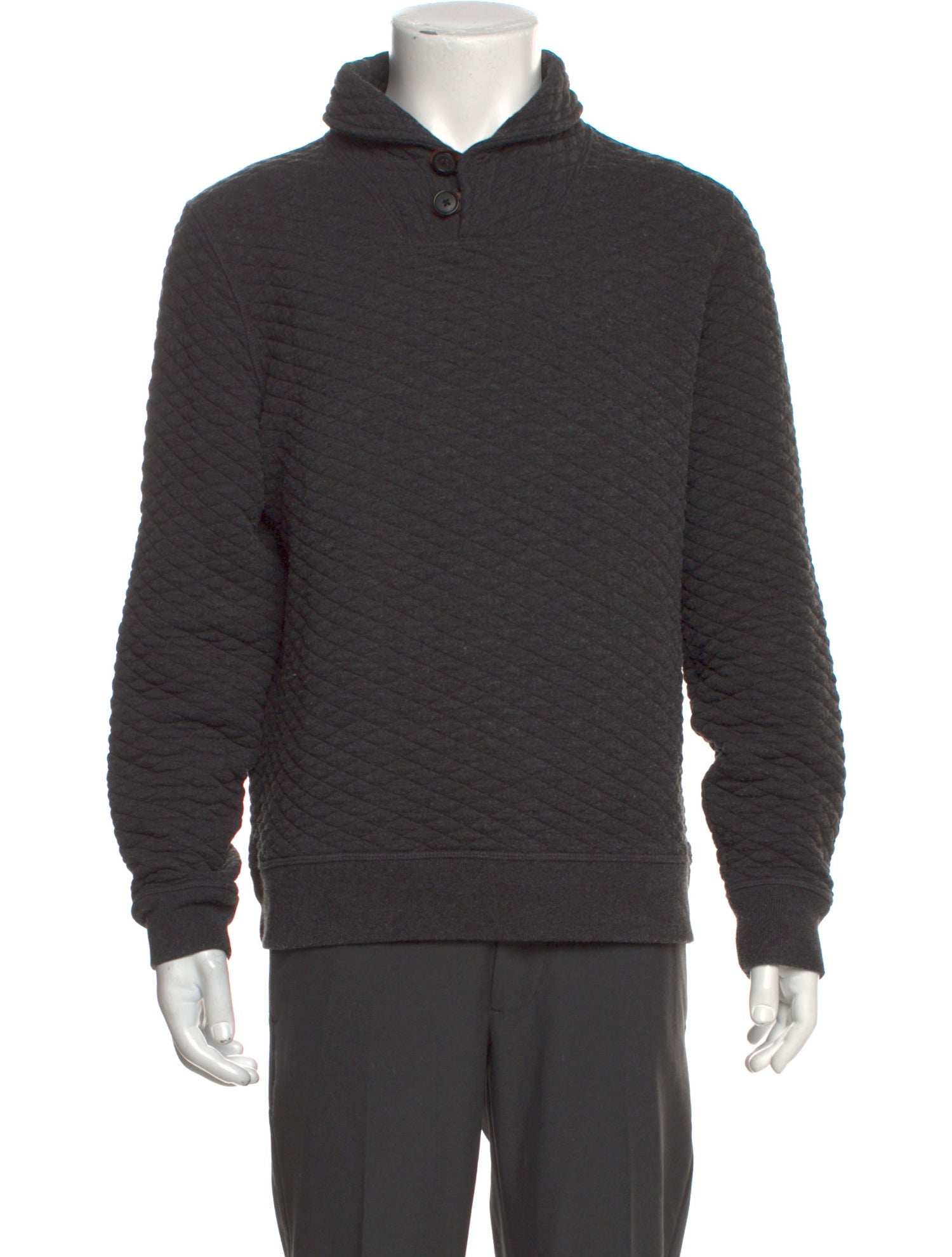 Billy Reid Collar Long Sleeve Polo Sweater - Grey Sweaters, Clothing ...