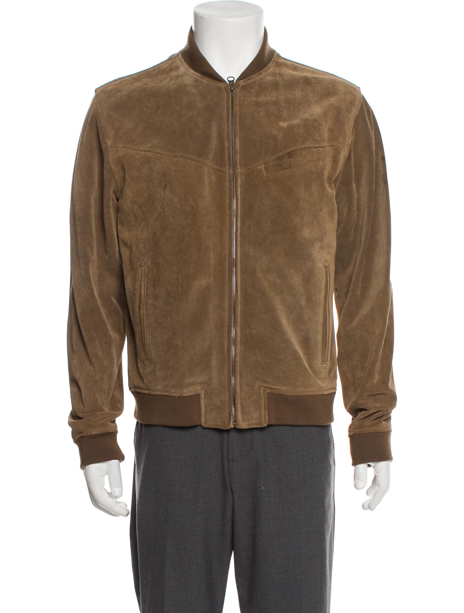 Billy Reid Suede Bomber Jacket - Brown Outerwear, Clothing - BDR28076 ...