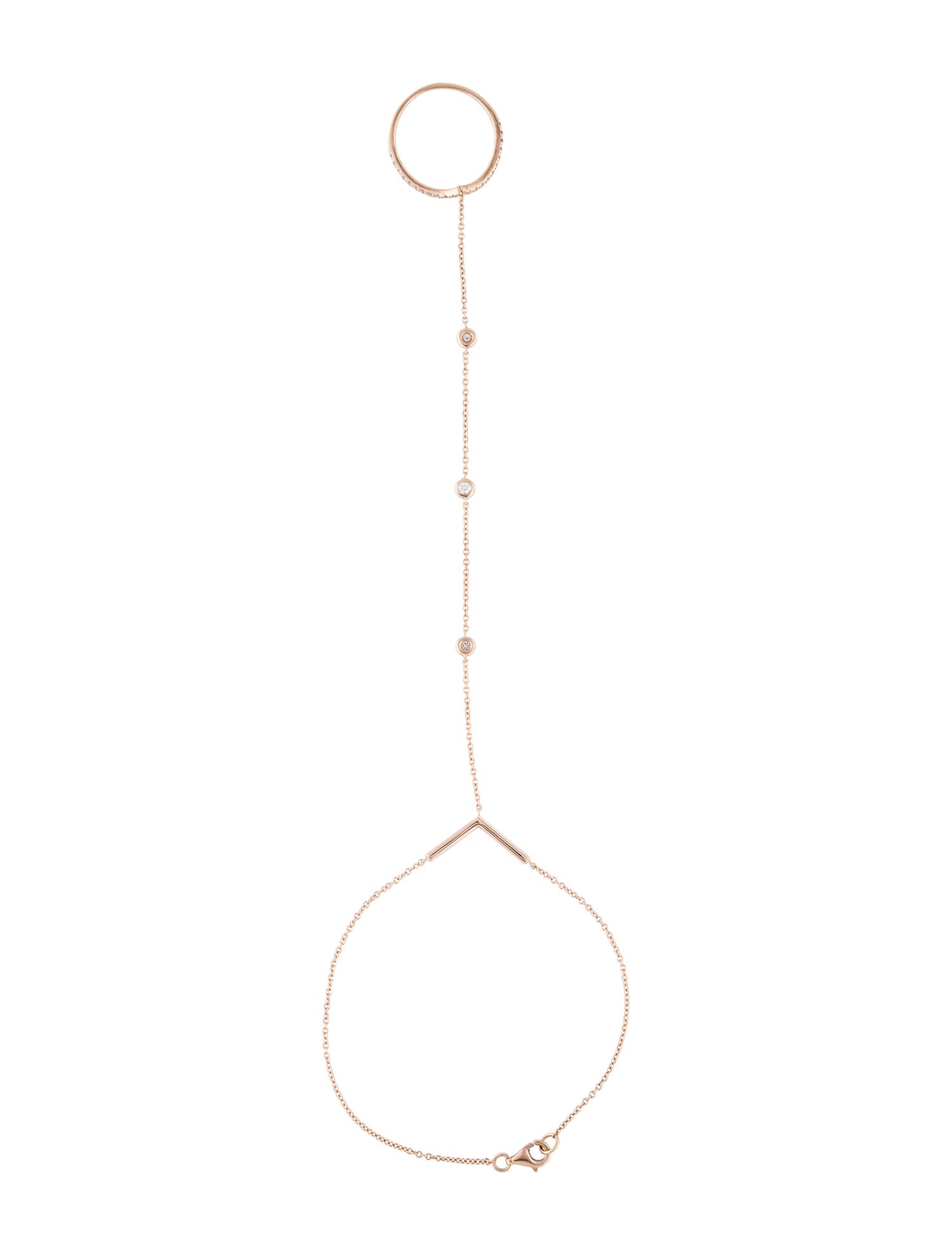 Body Jewelry 14K Diamond Hand Chain - 14K Rose Gold Hand Chain, Body ...