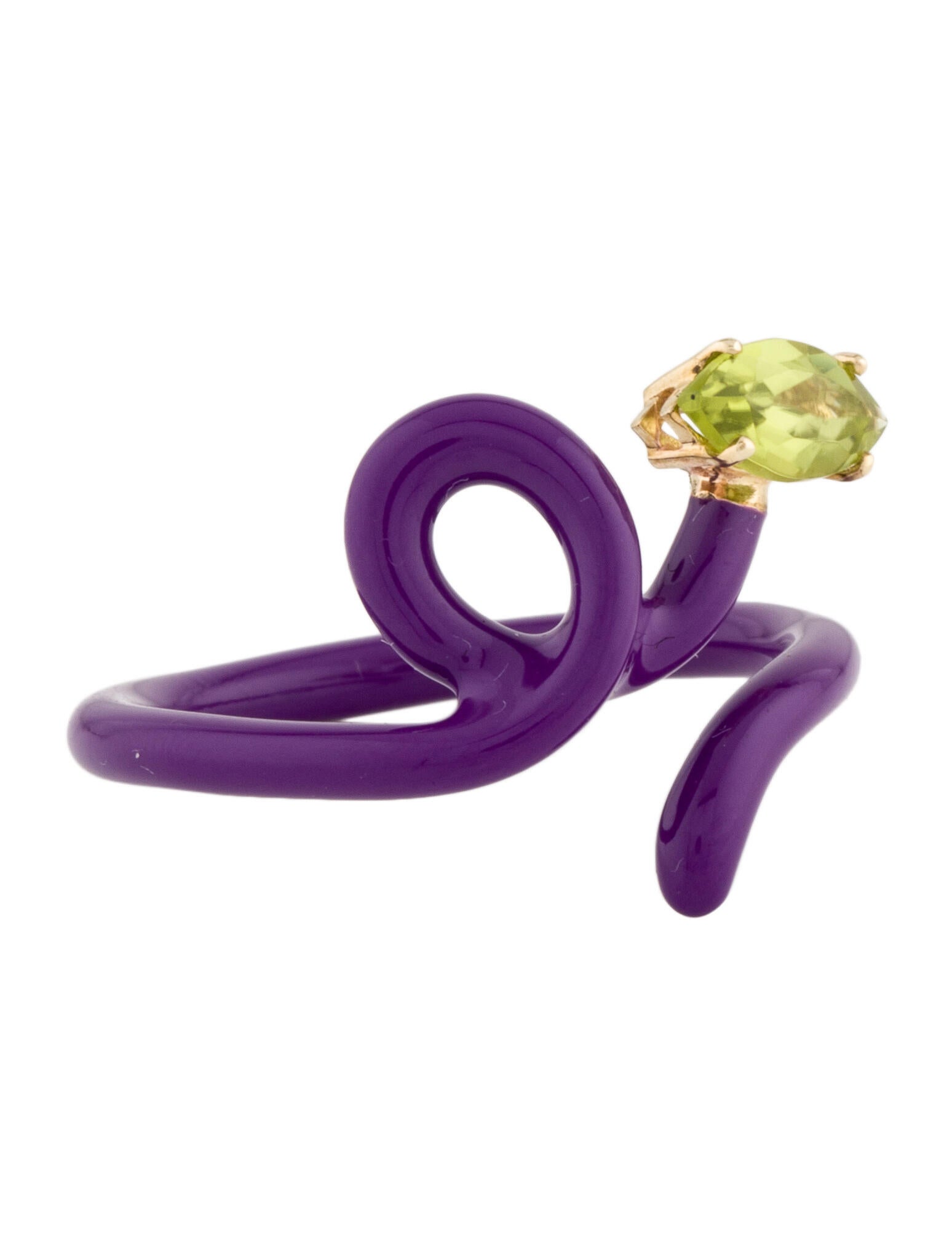 Bea Bongiasca Peridot Baby Vine Tendril Cocktail Ring - Purple, 9K ...