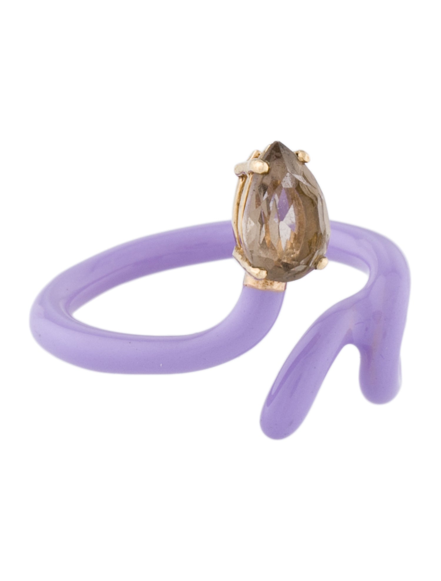 Bea Bongiasca Quartz Baby Vine Tendril Ring - Purple, Sterling Silver ...