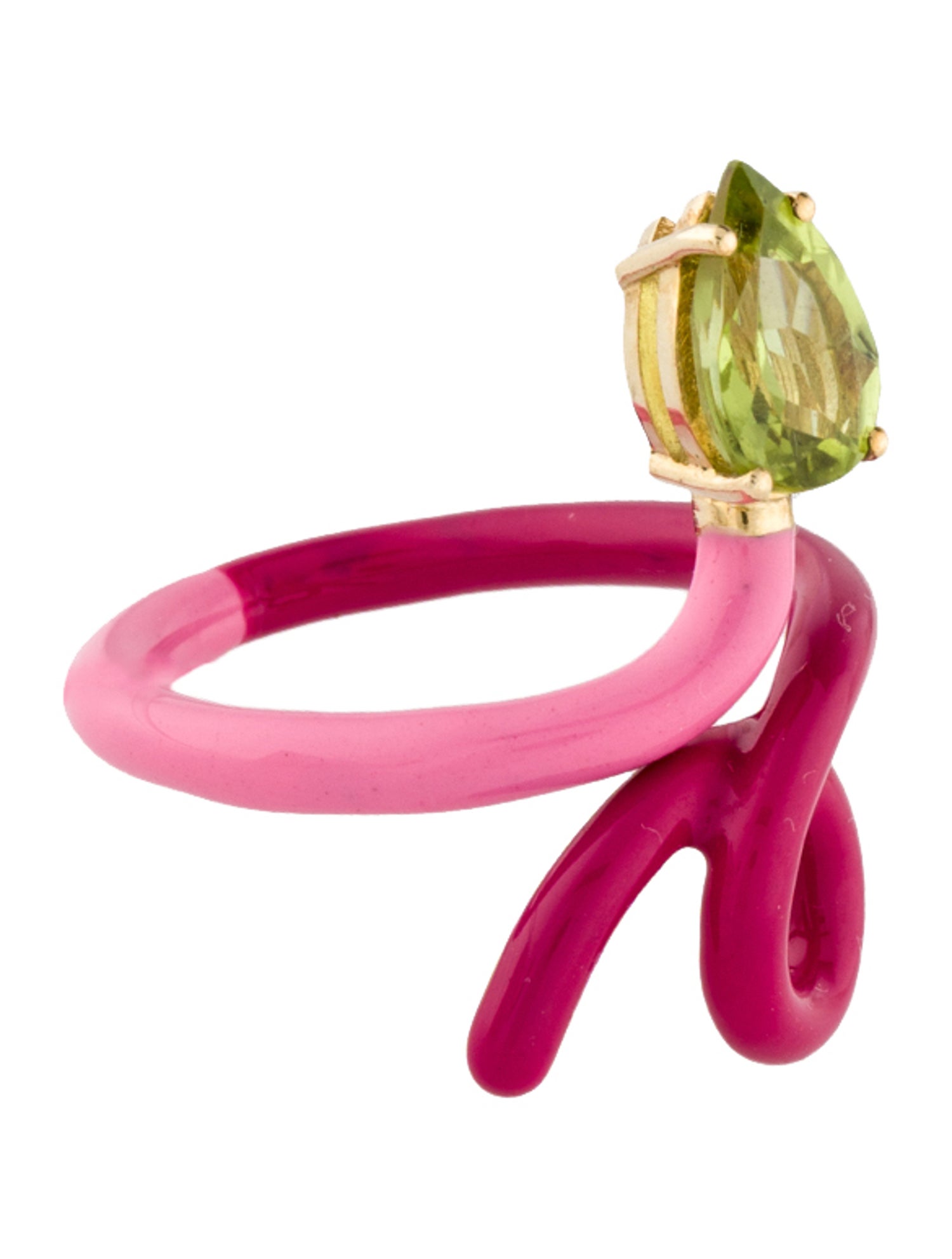 Bea Bongiasca Peridot Baby Vine Tendril Ring - Sterling Silver Cocktail ...