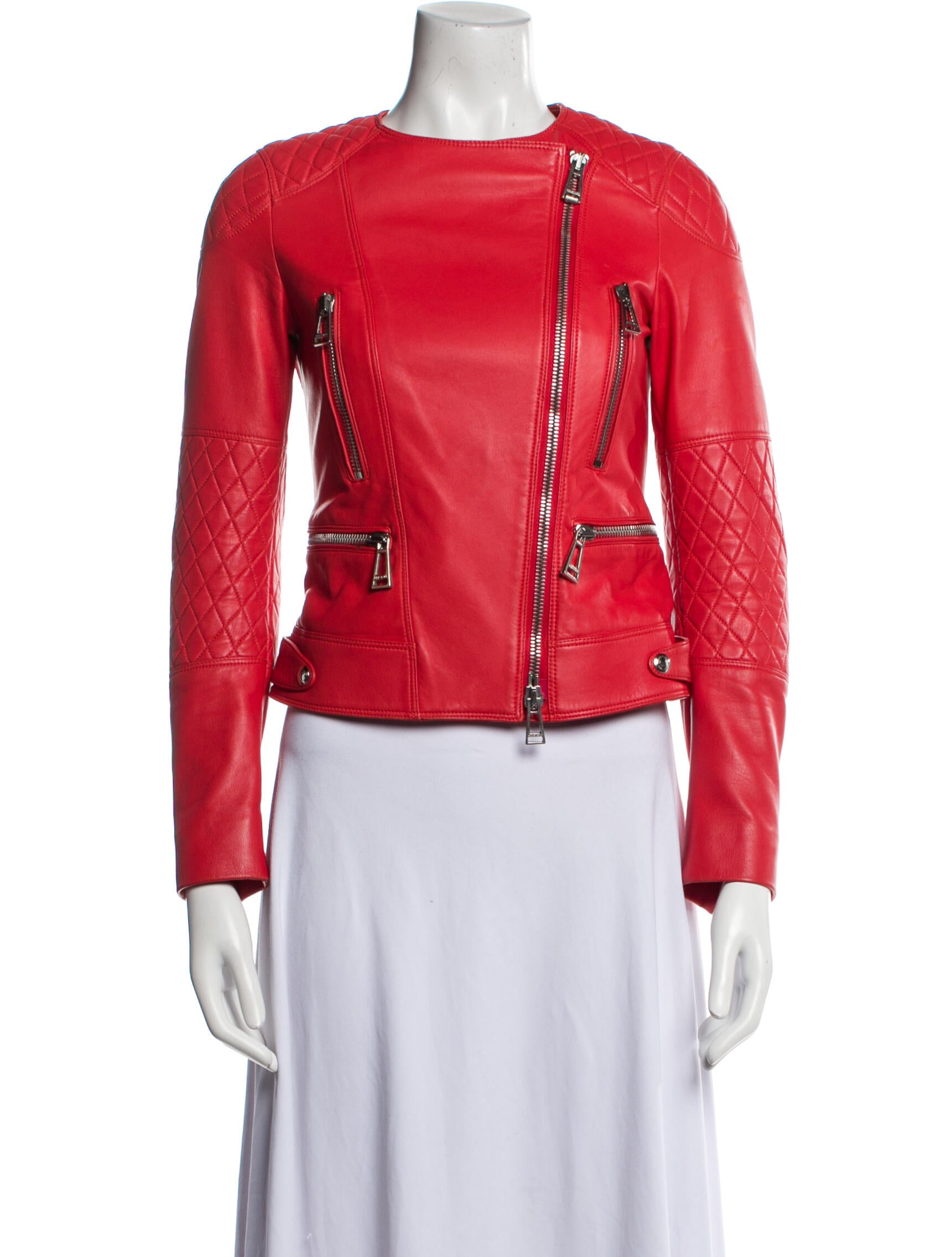 Belstaff Leather Biker Jacket - Red Jackets, Clothing - BEL32379 | The ...