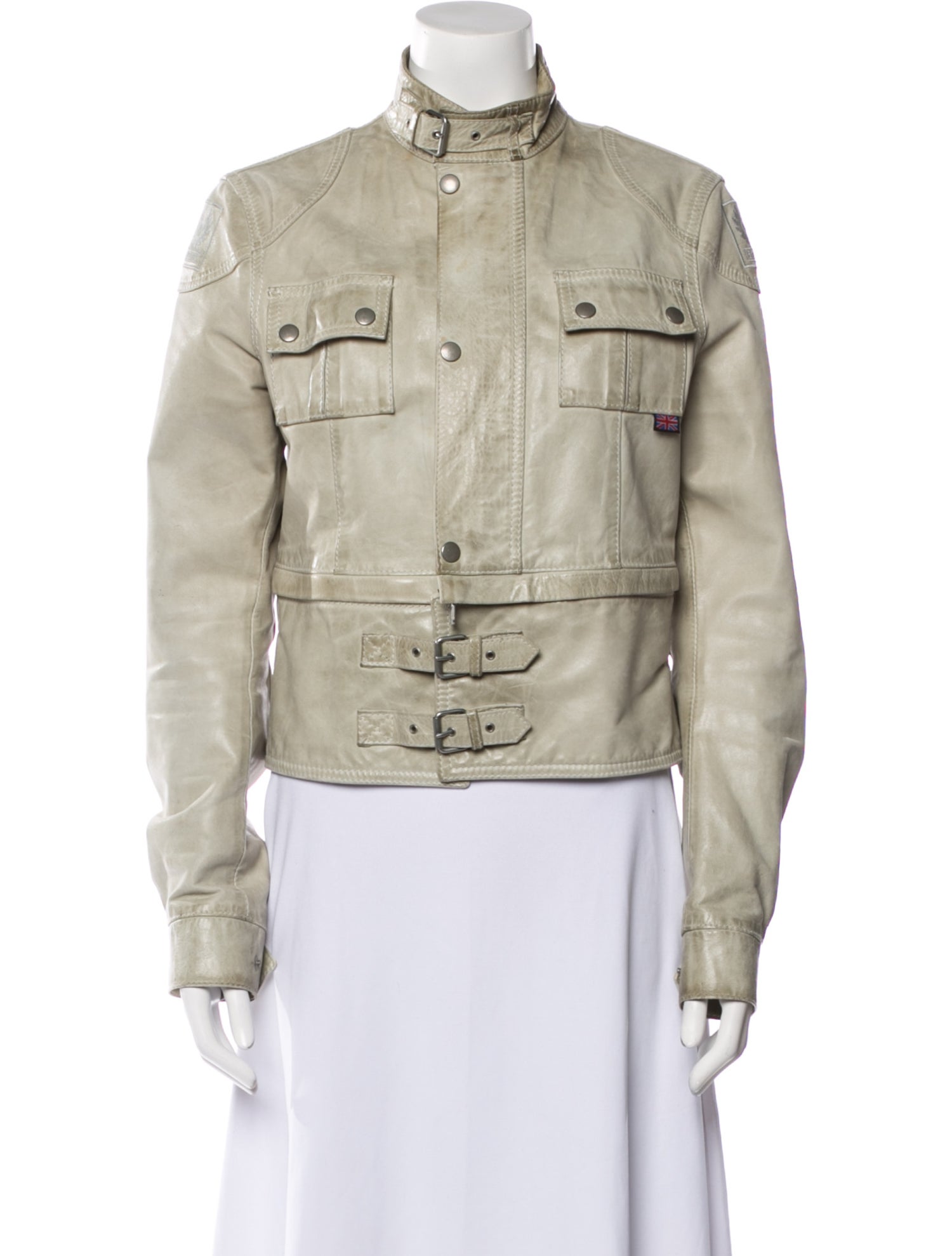 Belstaff Leather Utility Jacket - Neutrals Jackets, Clothing - BEL35785 ...