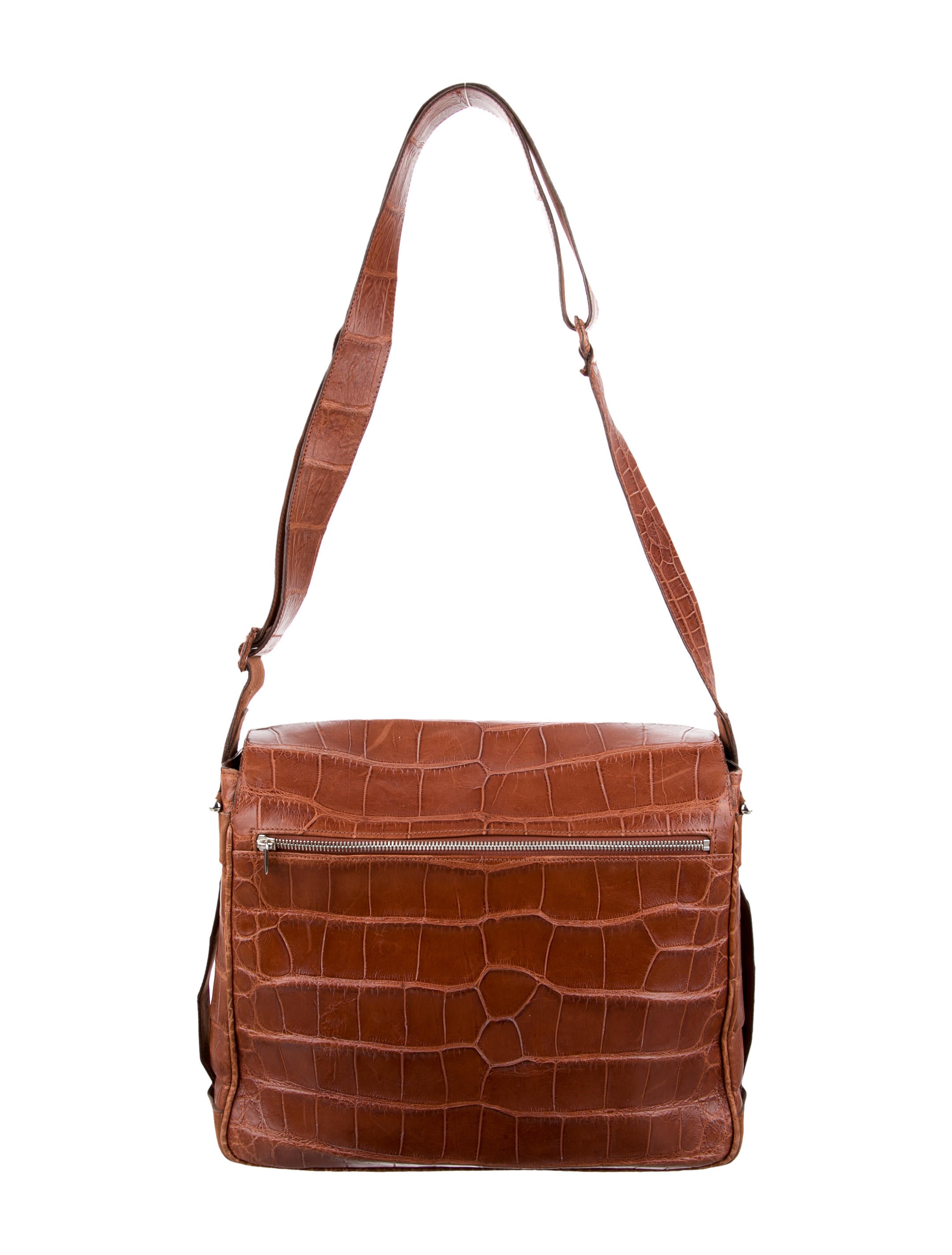 Bijan Crocodile Logo Messenger Bag - Bags - BIJAN20002 | The RealReal