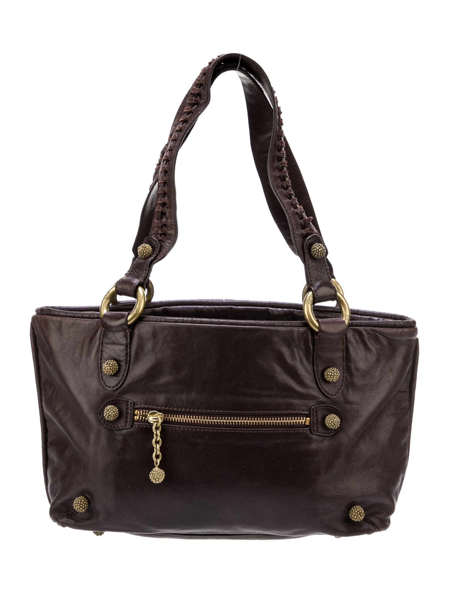 Bill Blass Leather Textured Shoulder Bag - Brown Shoulder Bags ...