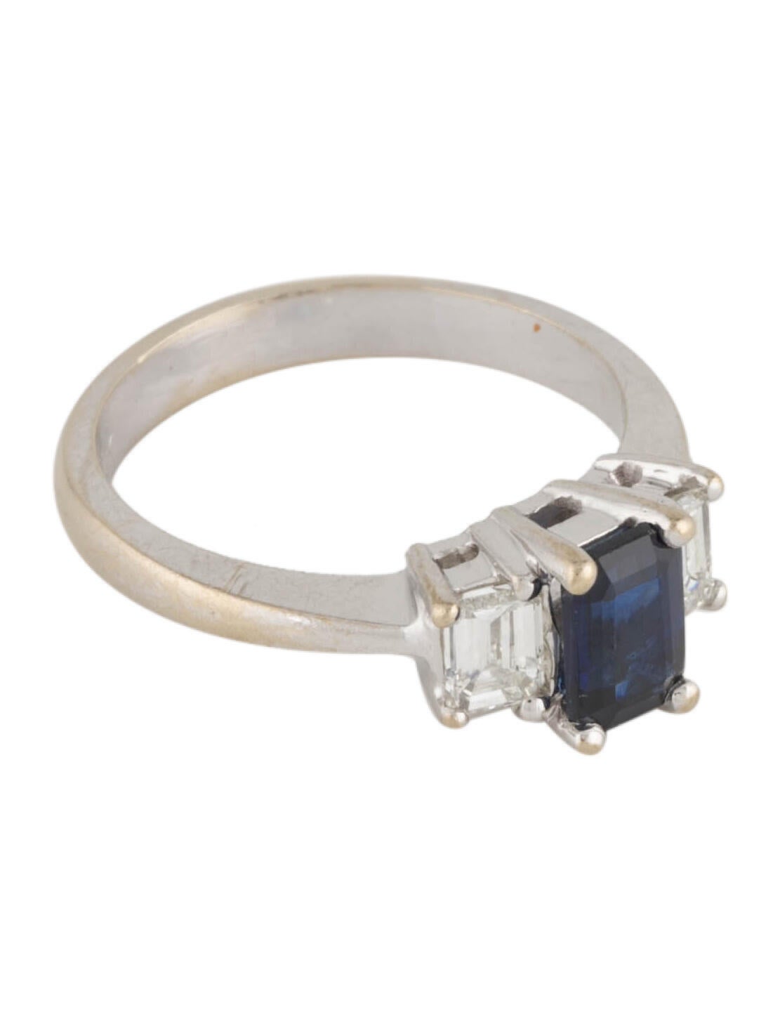 Birks 18K Sapphire & Diamond Three Stone Ring - Rhodium-Plated 18K ...